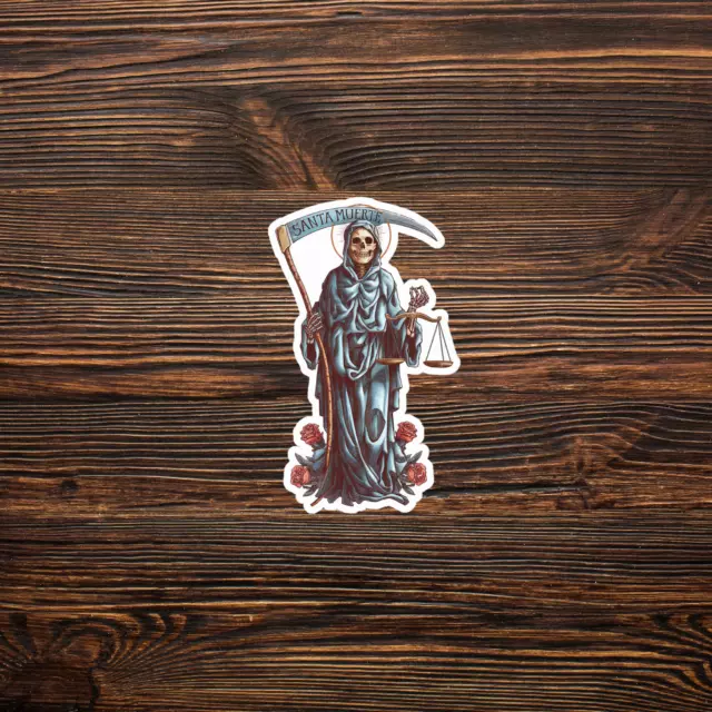 Grim Reaper Santa Muerte Sticker - Day Of The Dead Decalphone Decal ...