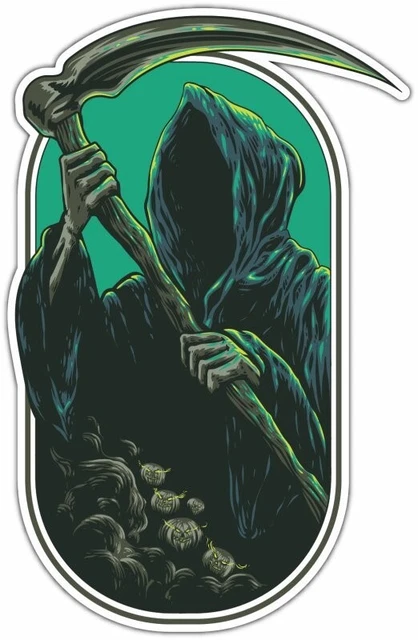 Grim Reaper Scythe Death Skull Car Window Stickerphone Decal Water ...