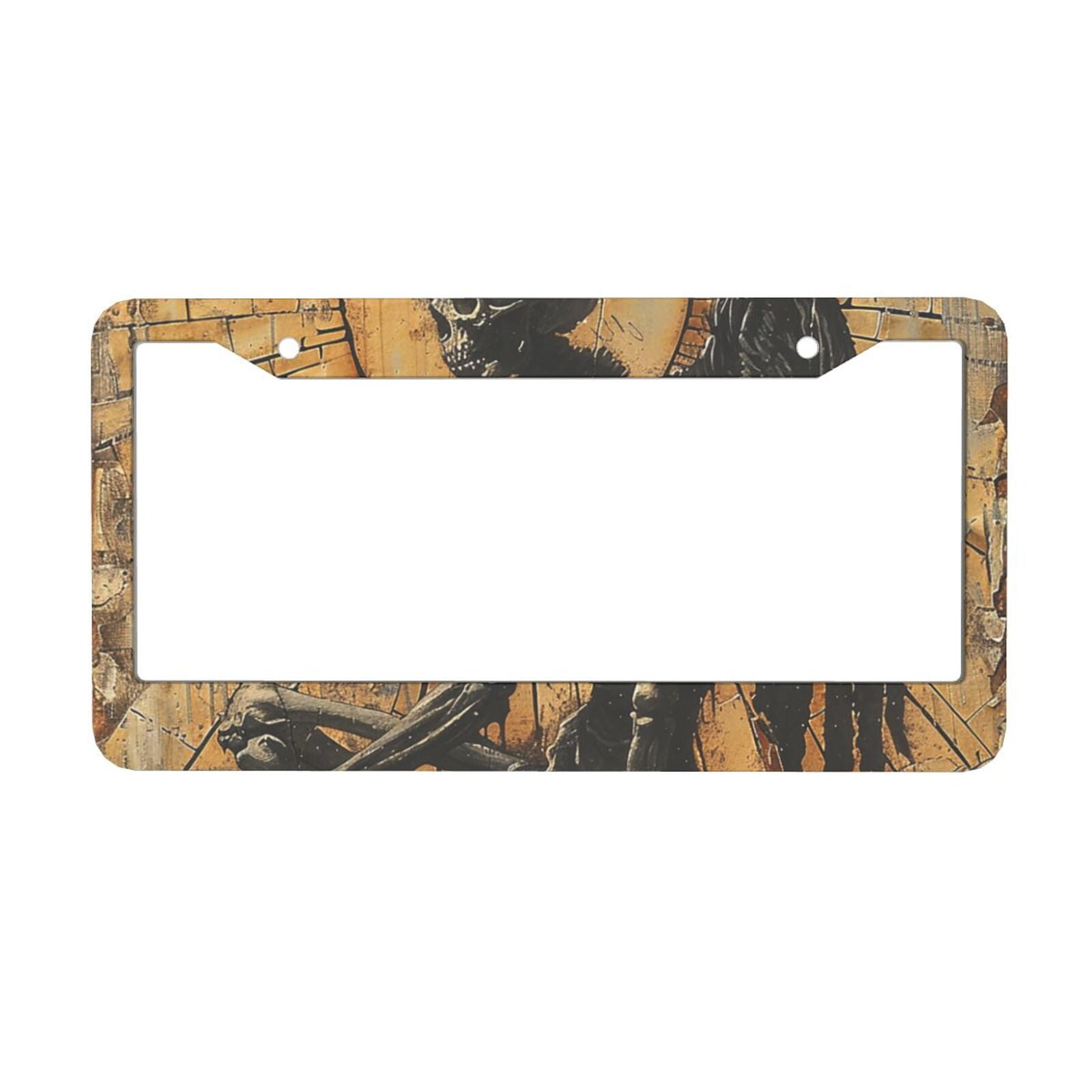 Grim Reaper Skeleton Angel Vintage Horror Car License Plate Frame ...