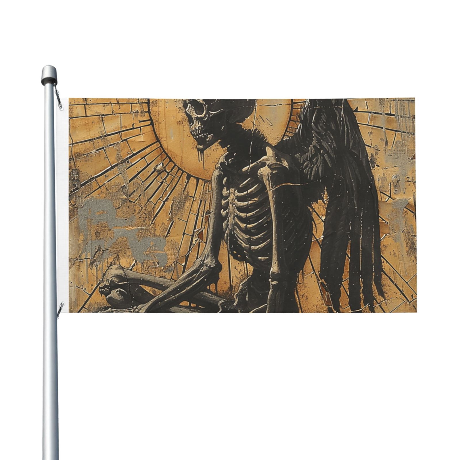 Grim Reaper Skeleton Angel Vintage Horror Flag 3X5 Ft Garden Yard House ...