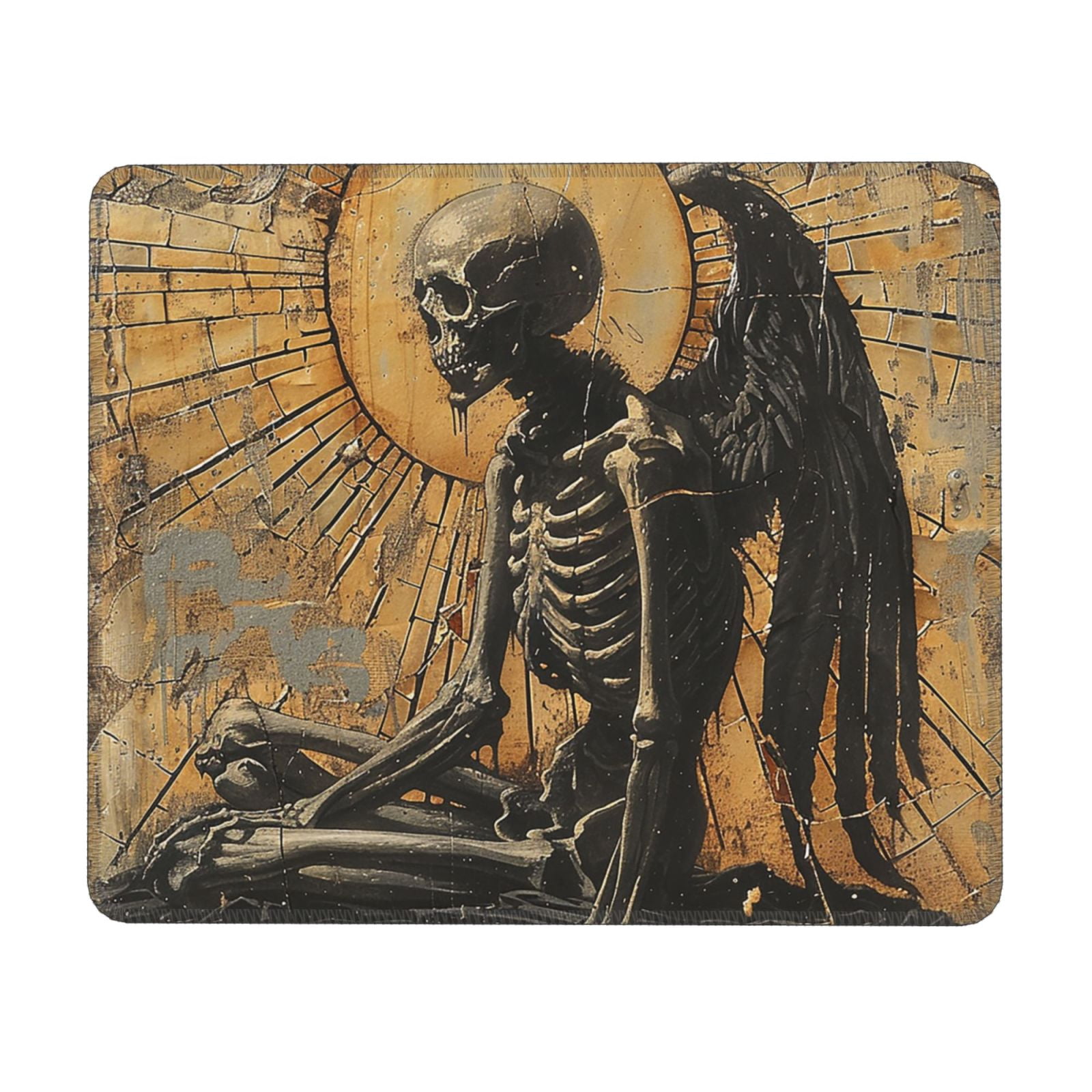 Grim Reaper Skeleton Angel Vintage Horror Mouse Pad Non-Slip Rubber ...