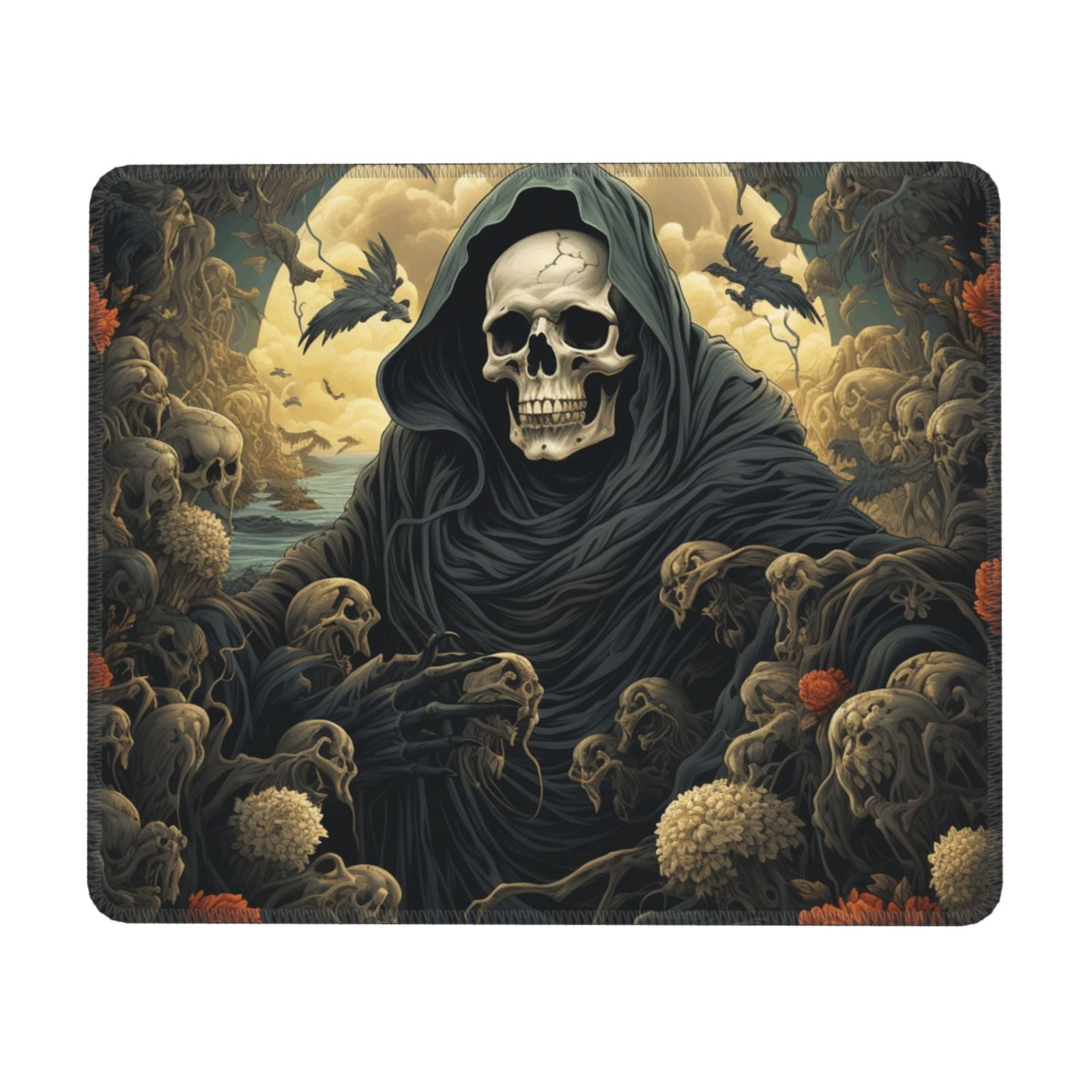 Grim Reaper Skeleton Skull Art Mouse Pad Non-Slip Rubber Gaming ...