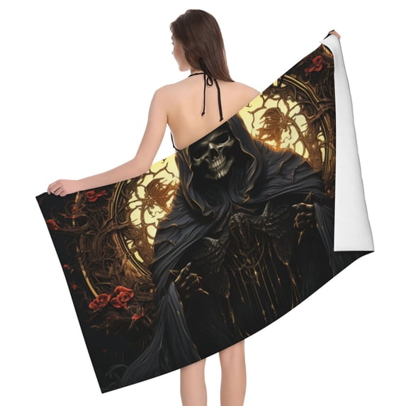 Grim Reaper Skull Angel Skeleton Cool Beach Bath Towel Gym Spa Shower ...