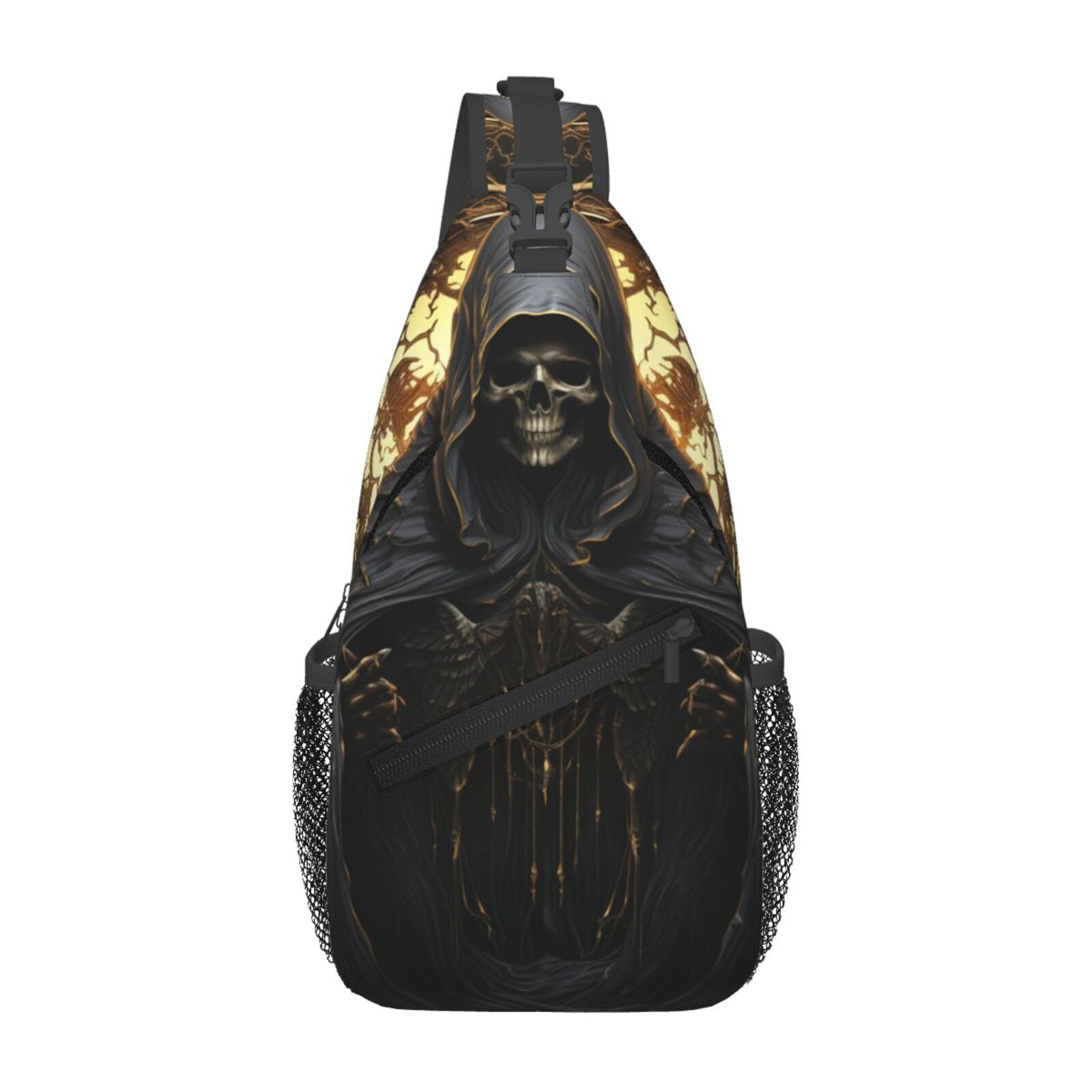 Grim Reaper Skull Angel Skeleton Cool Sling Backpack Shoulder Chest ...