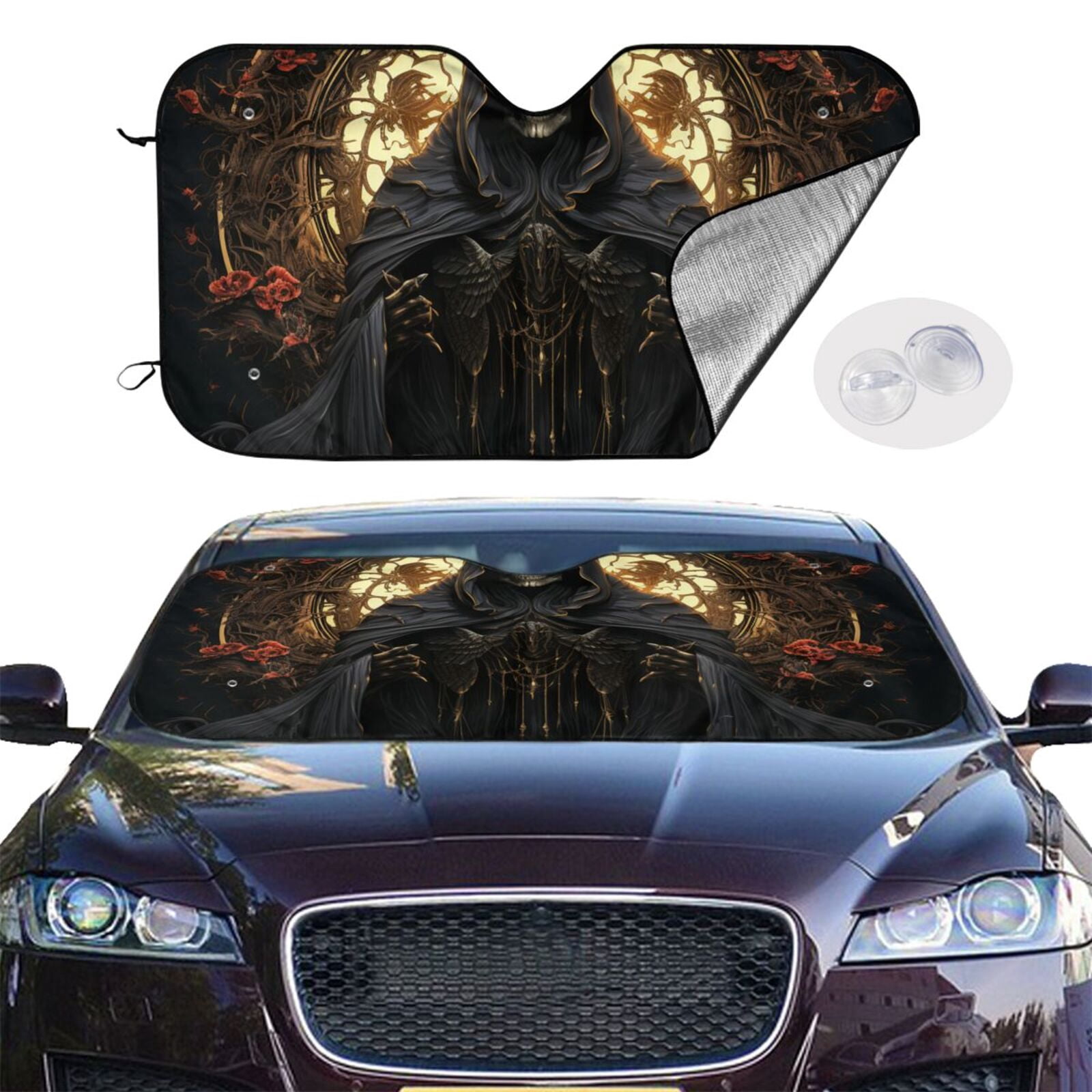 Grim Reaper Skull Angel Skeleton Cool Windshield Sunshade Sun Shade ...
