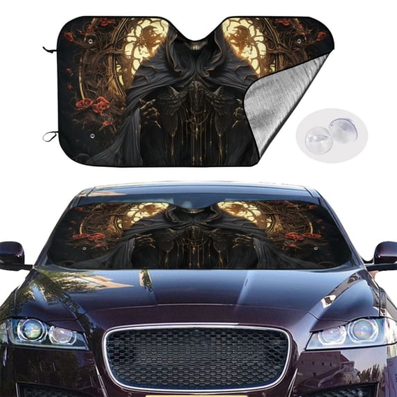 Grim Reaper Skull Angel Skeleton Cool Windshield Sunshade Sun Shade ...