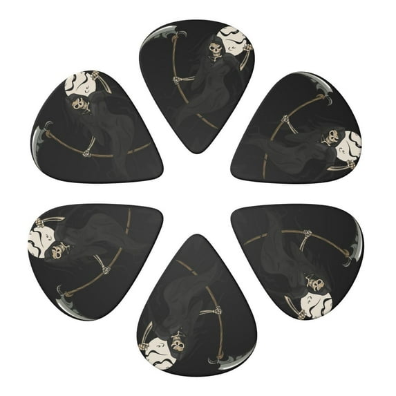Grim Reaper Skull Moon Guitar Pick 6 Pack for Bass Acoustic Electric ...