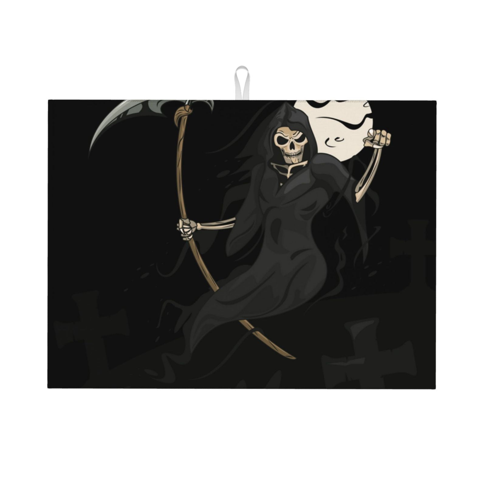 Grim Reaper Skull Moon Large Kitchen Drying Mat 18x24 Inch Ultra ...
