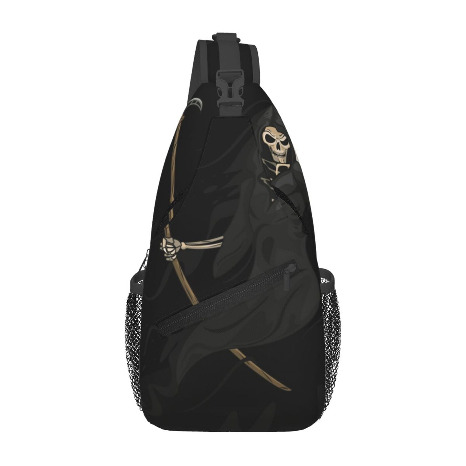 Grim Reaper Skull Moon Sling Backpack Shoulder Chest Crossbody Bag ...