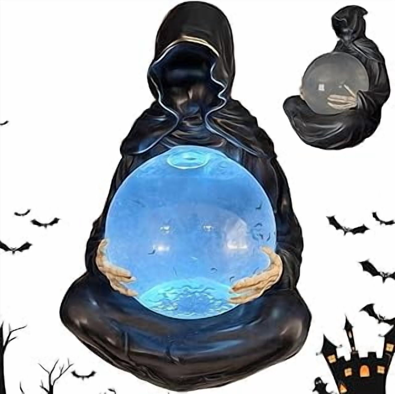 Grim Reaper Statue with Flying Bats Crystal Ball,The Death God's ...