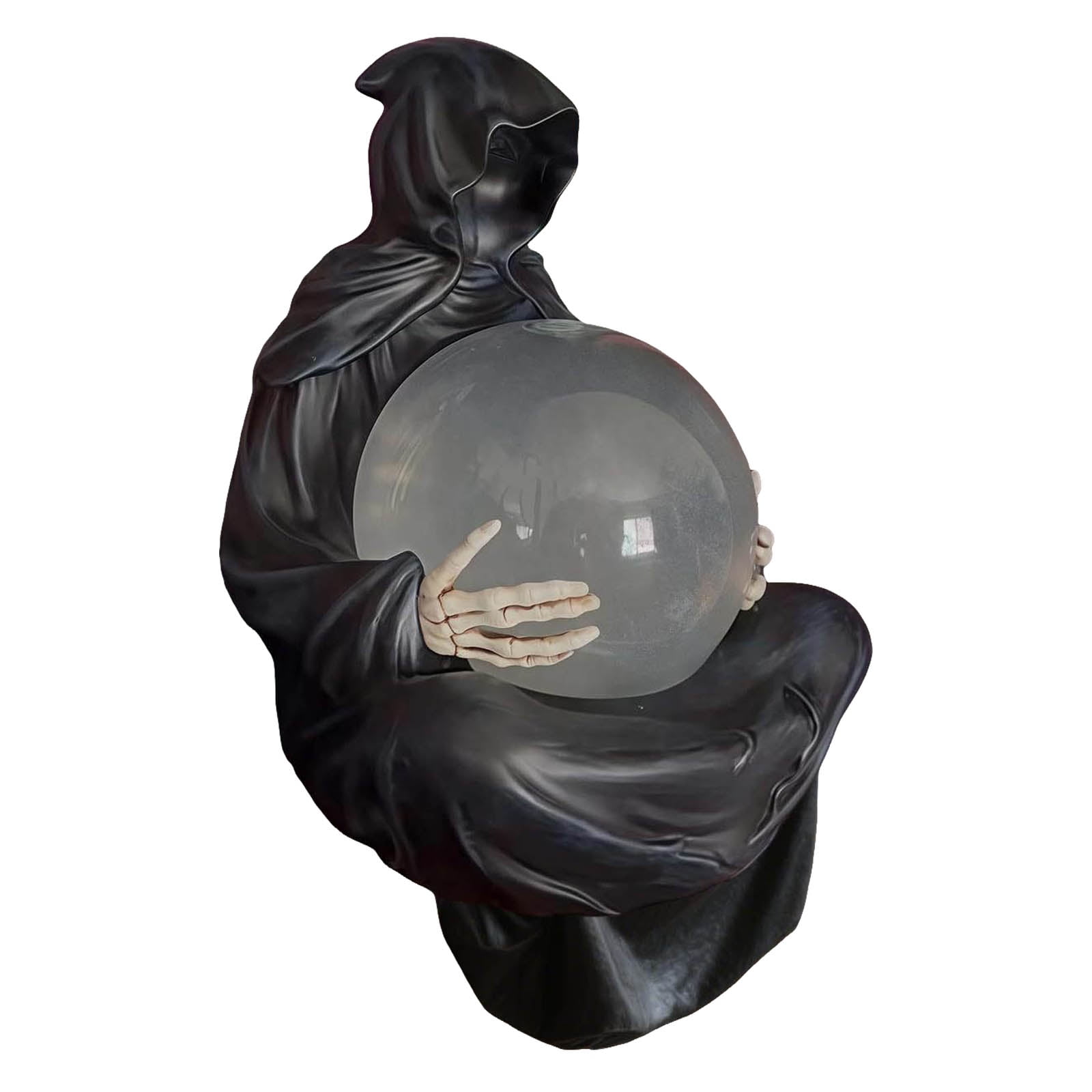 Grim Reaper Statue with Flying Bats Crystal Ball, 2025 New Gothic ...