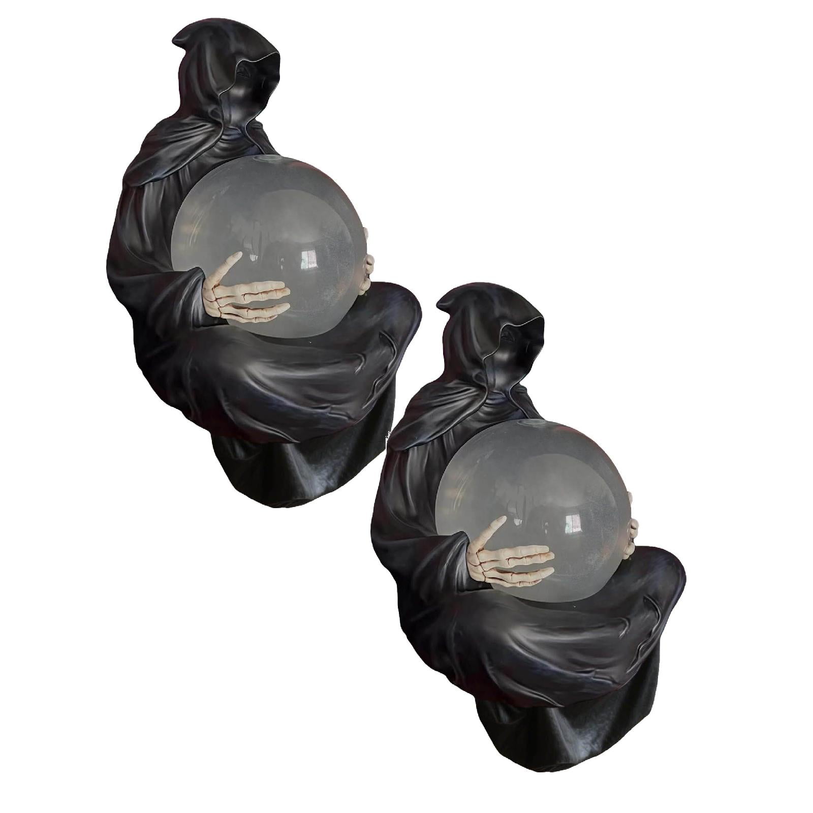 Grim Reaper Statue with Flying Bats Crystal Ball, 2025 New Gothic ...