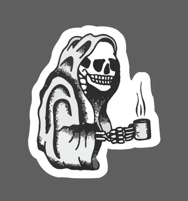 Grim Reaper Sticker Coffee Cup Waterproof Sticker Phone Decal Water ...