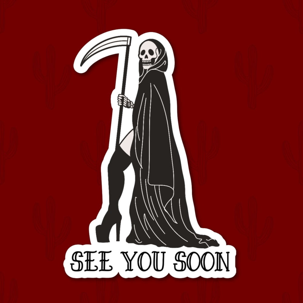 Grim Reaper Sticker, Morbid Stickers, Gothic Sticker, Skeleton Sticker ...