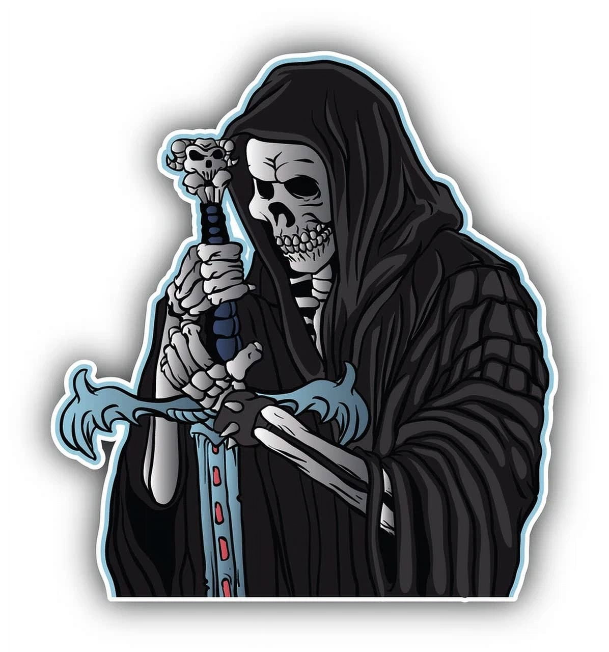 Grim Reaper Sword Sticker Phone Decal Water Bottle Stickers Car Decals ...