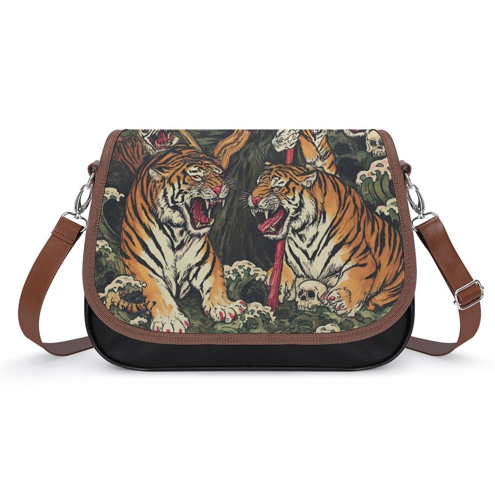 Grim Reaper Tigers Stormy Sea Vintage Crossbody Bag For Women Medium ...