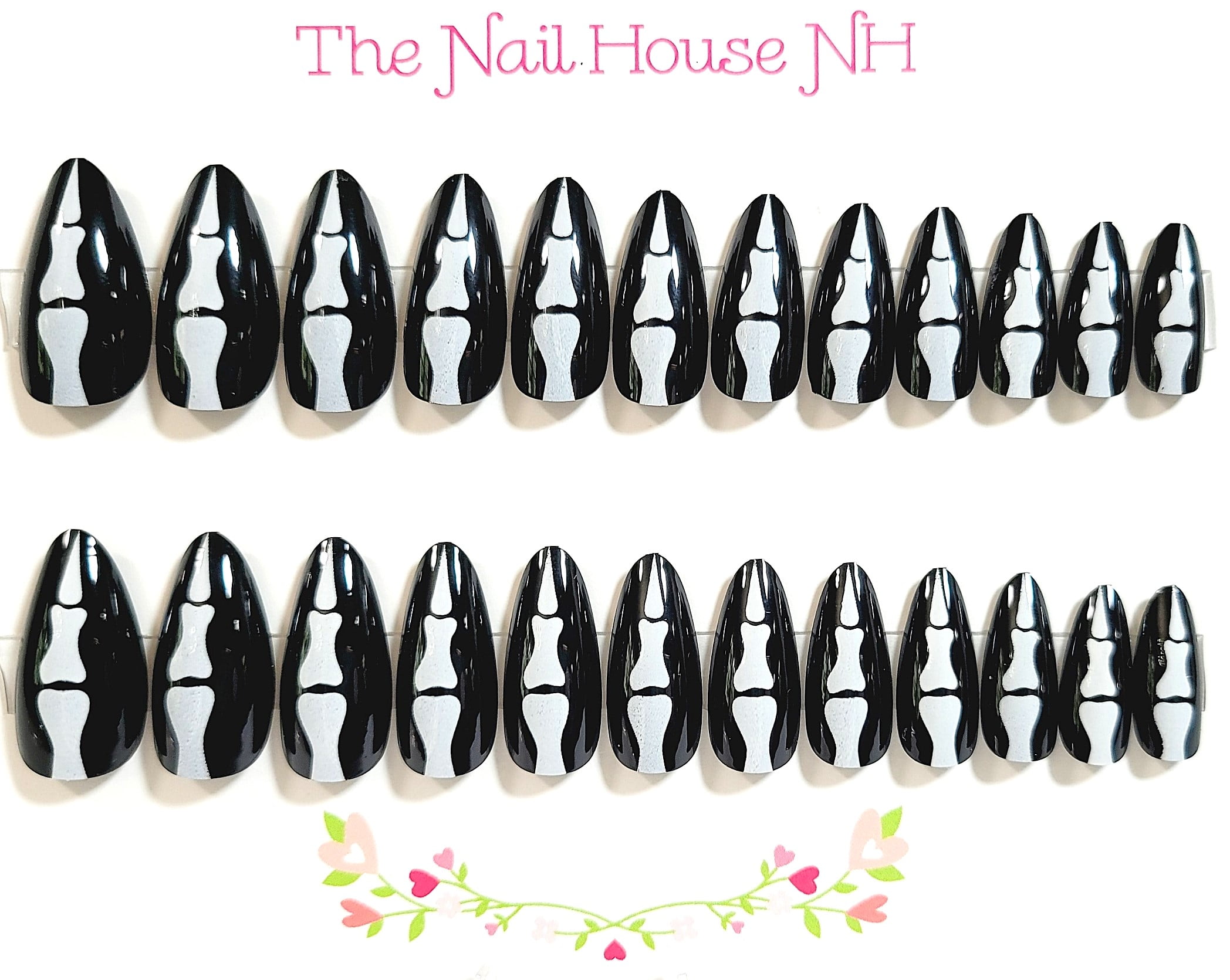 Grim Reaper Wants You Glossy Halloween Almond Press-On Nails - 24 ...