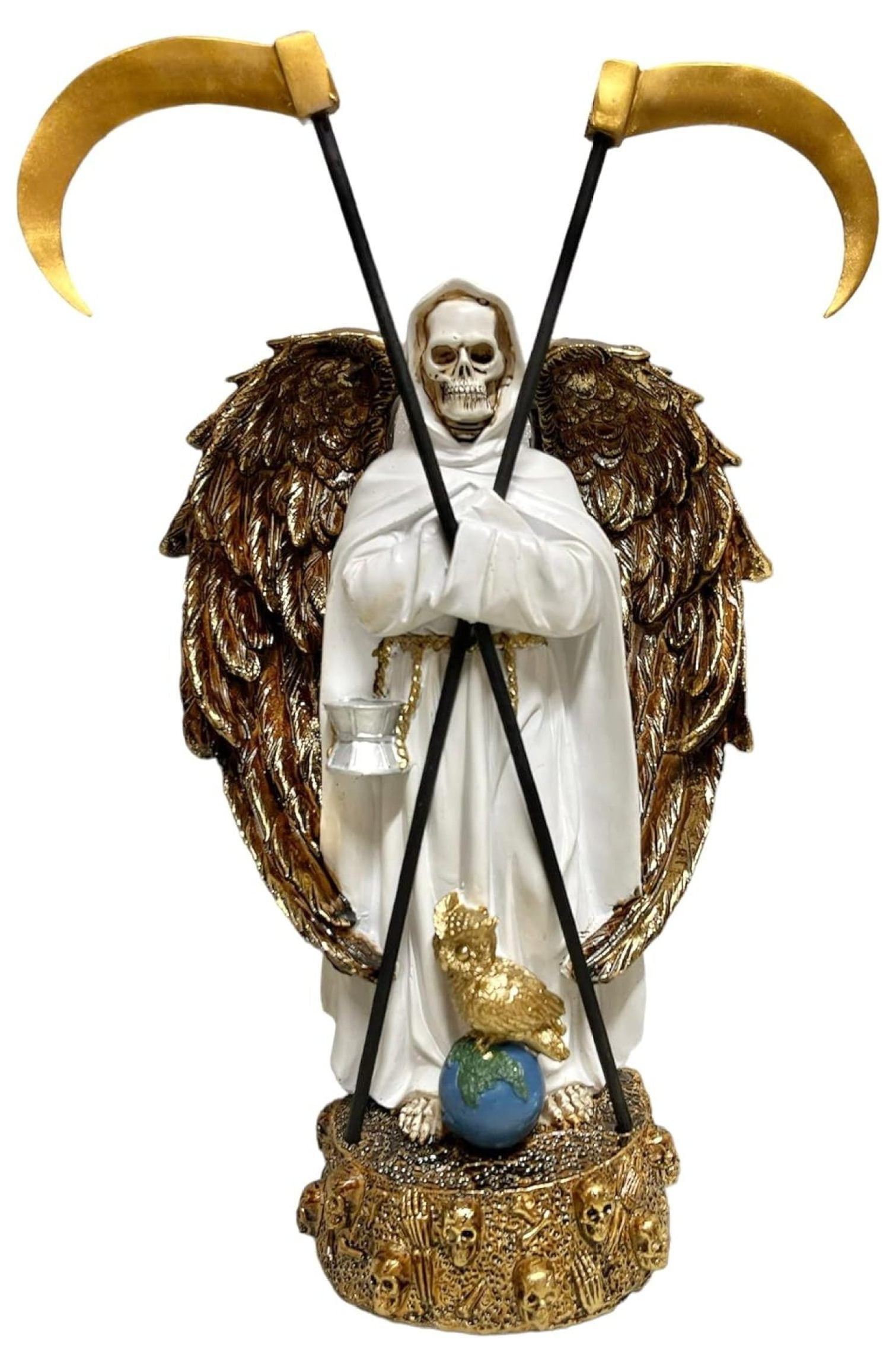 Grim Reaper White Santa Muerte con Alas Statue 13 inch, Grim Reaper ...