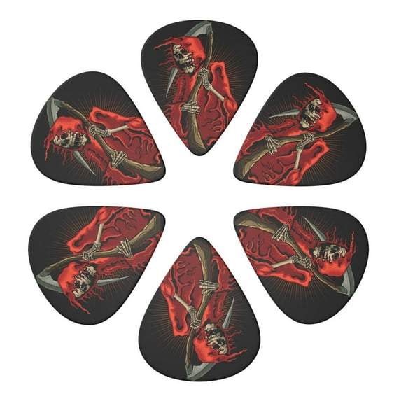 Grim Reaper With Scyth Guitar Pick 6 Pack for Bass Acoustic Electric ...