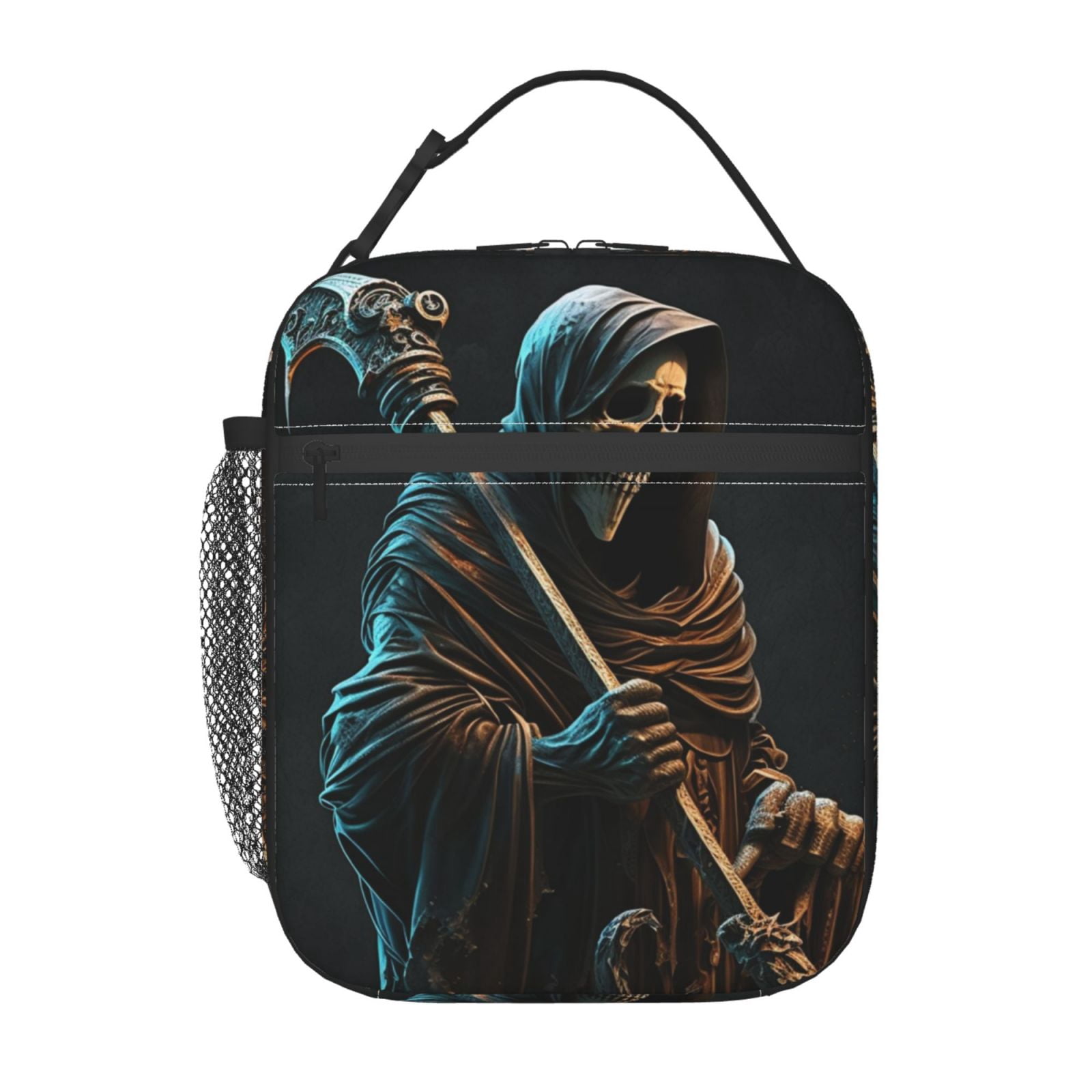 Grim Reaper With Scyth Skull Lunch Box Bag Insulated Lunchbox Reusable ...