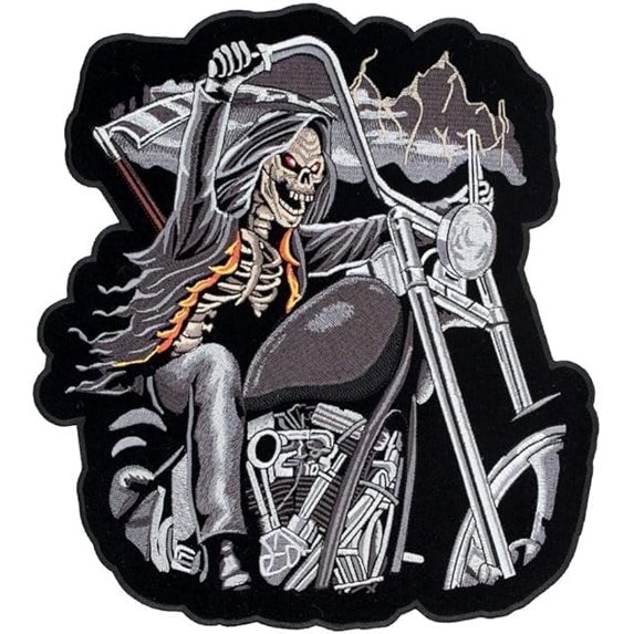 Grim Reaper on a Motorcycle Patch, Large Size - Walmart.com