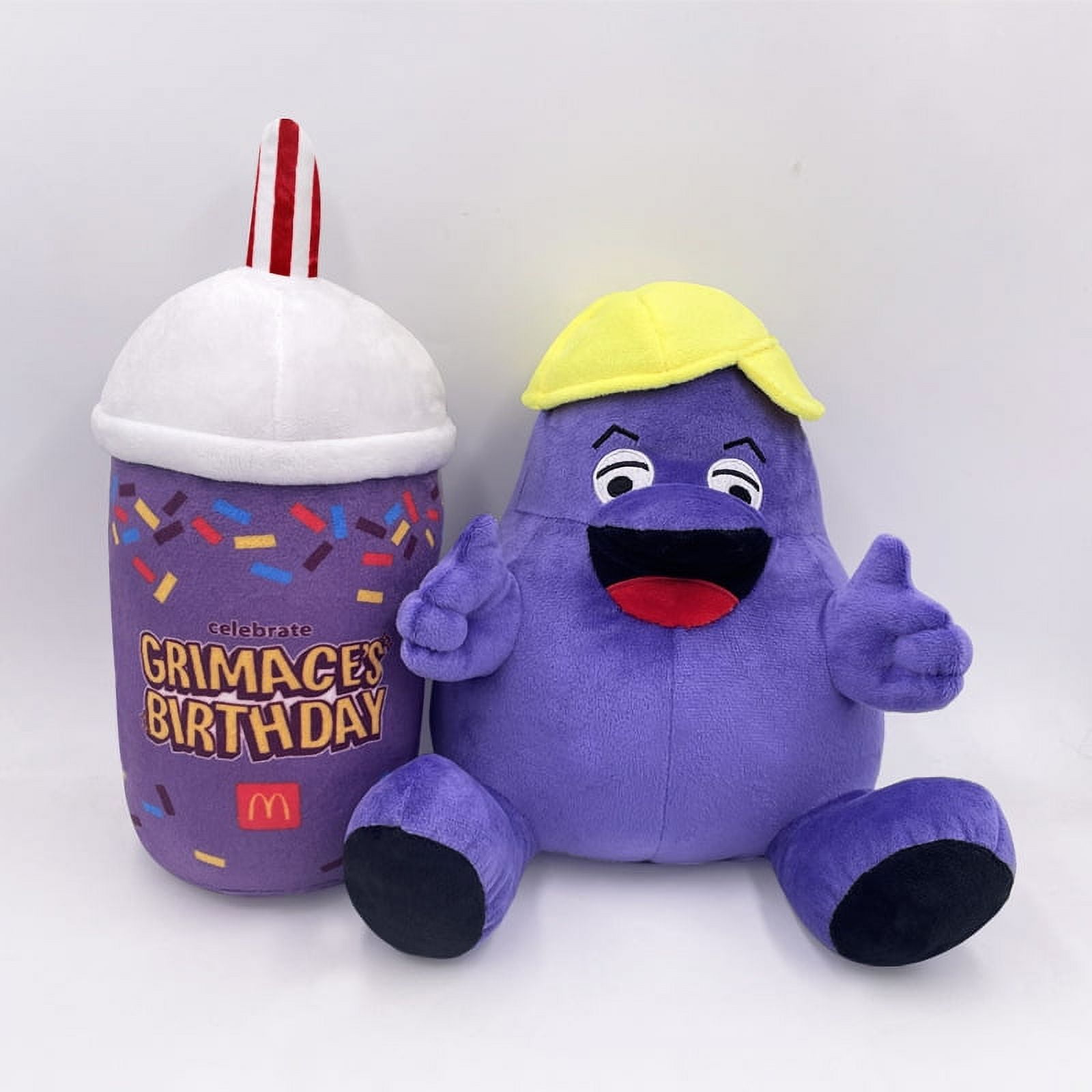 Grimace Birthday Plush Toy,Grimace Shake Yellow Hat Plush Doll, Soft ...