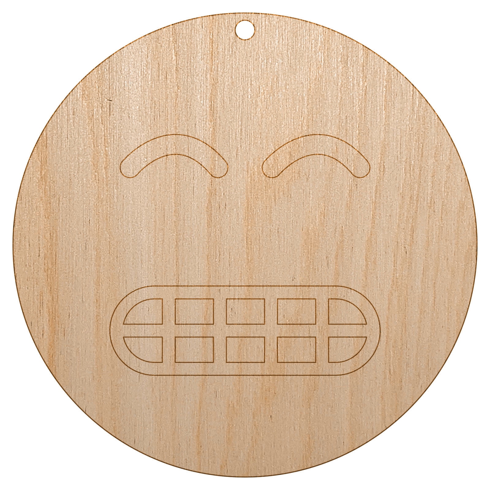 Grimace Face Sheepish Emoticon Wood Holiday Christmas Tree Ornament ...