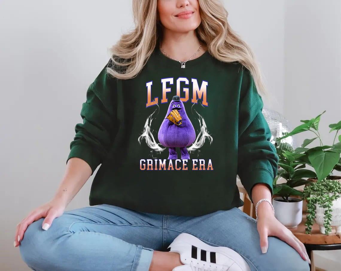 Grimace Mets LFGM Funny Baseball Meme Era Graphic Humor Fan Sweatshirt ...