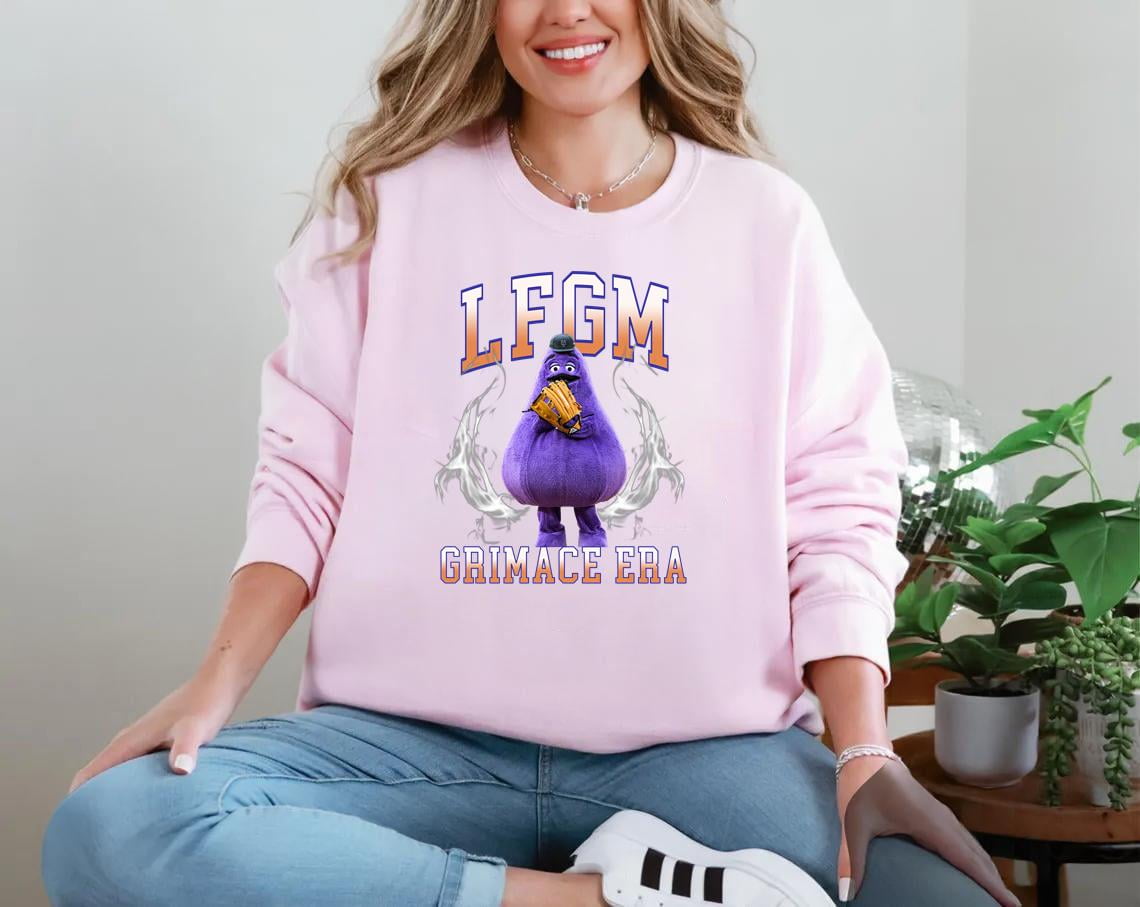 Grimace Mets LFGM Funny Baseball Meme Era Graphic Humor Fan Sweatshirt ...