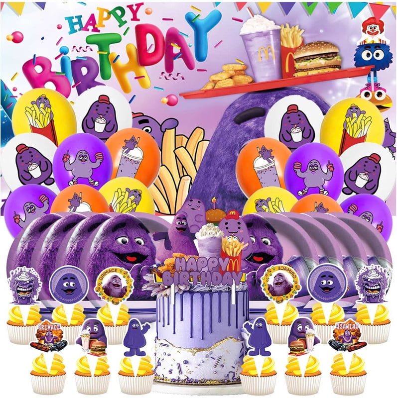 Grimace Party Supplies Balloons Tableware Birthday Decorations Plates ...