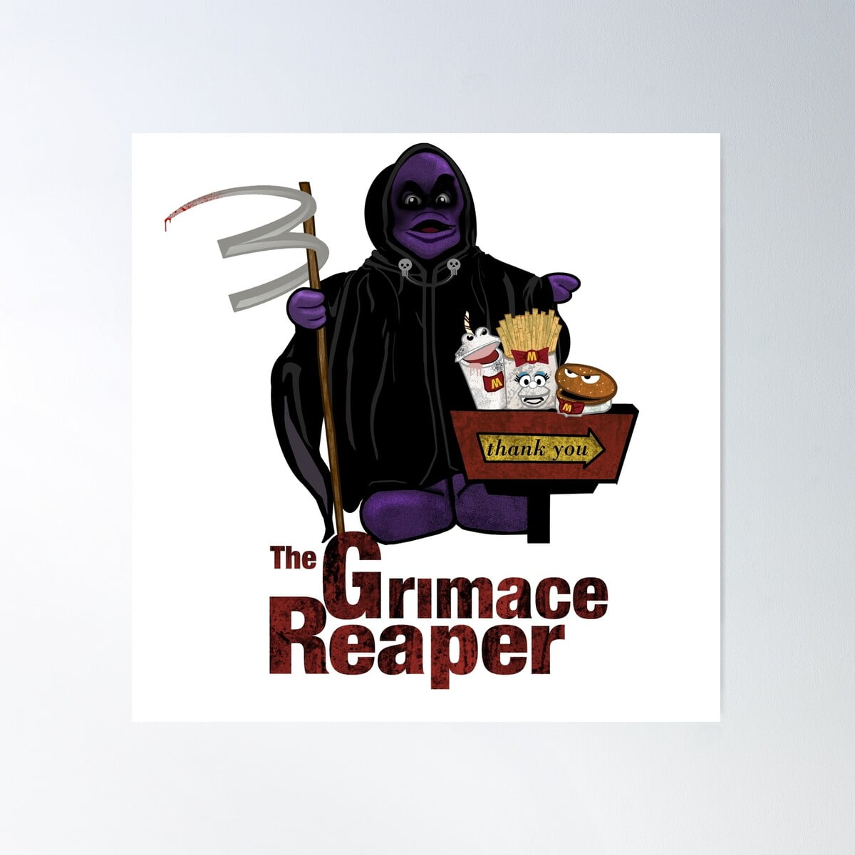 Grimace Reaper Poster Wall Art, Modern Wall Decor For Living Room ...