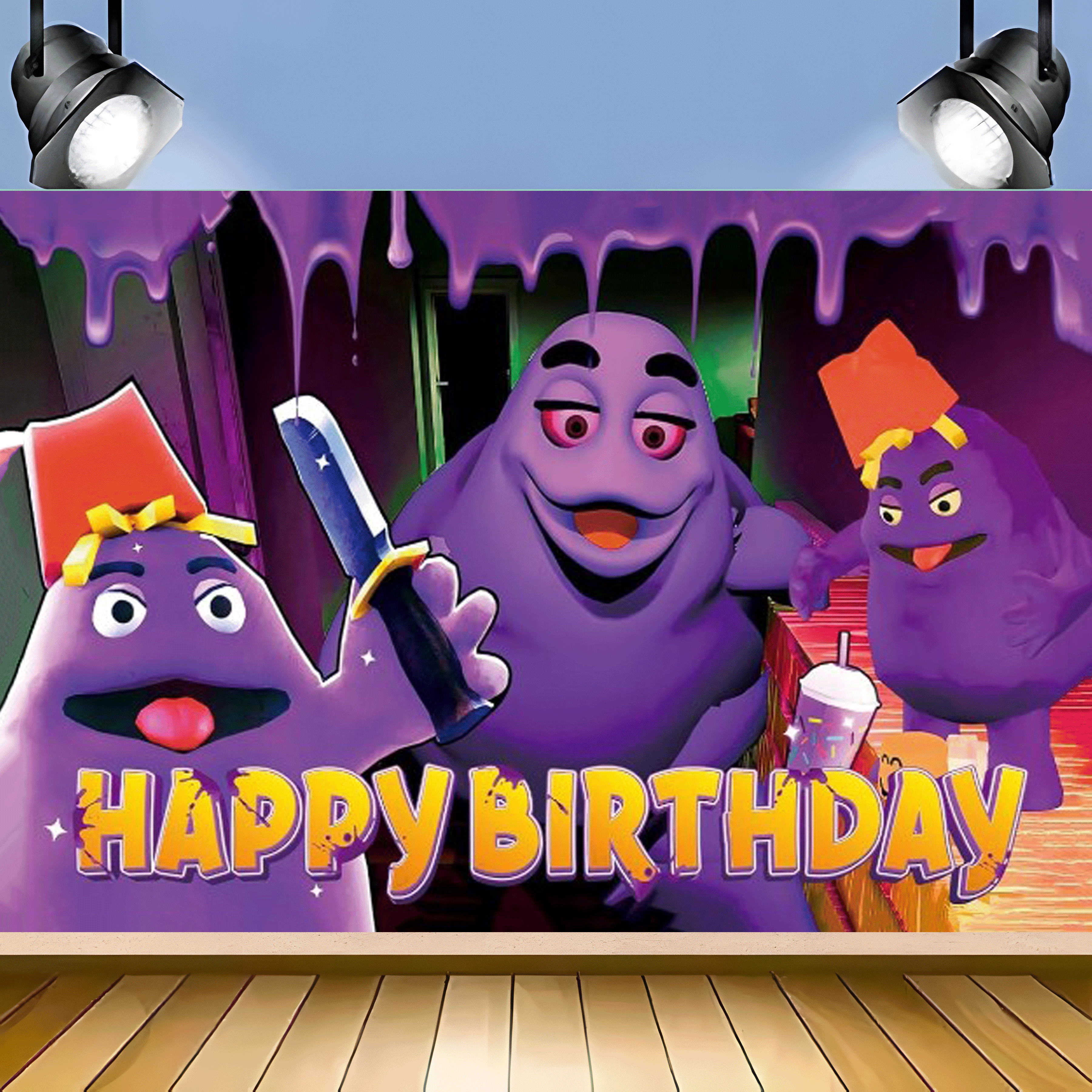 Grimace Shake Birthday Party Decoration, Include Grimace Games Theme ...
