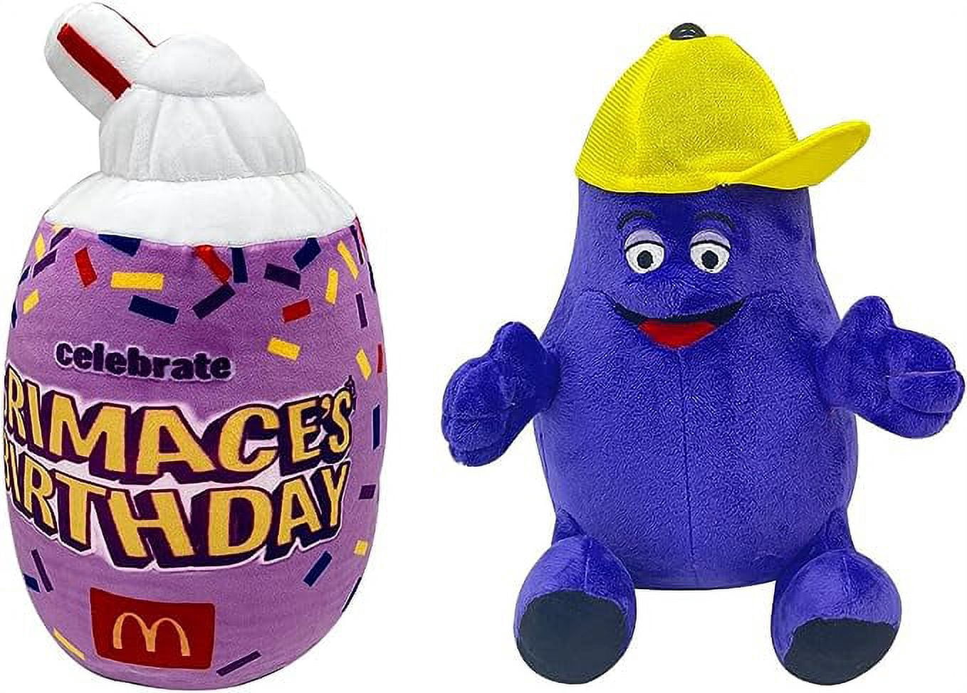 Grimace Shake Yellow Hat, 7.8 inch Grimace in Yellow Hat Plush Toys ...