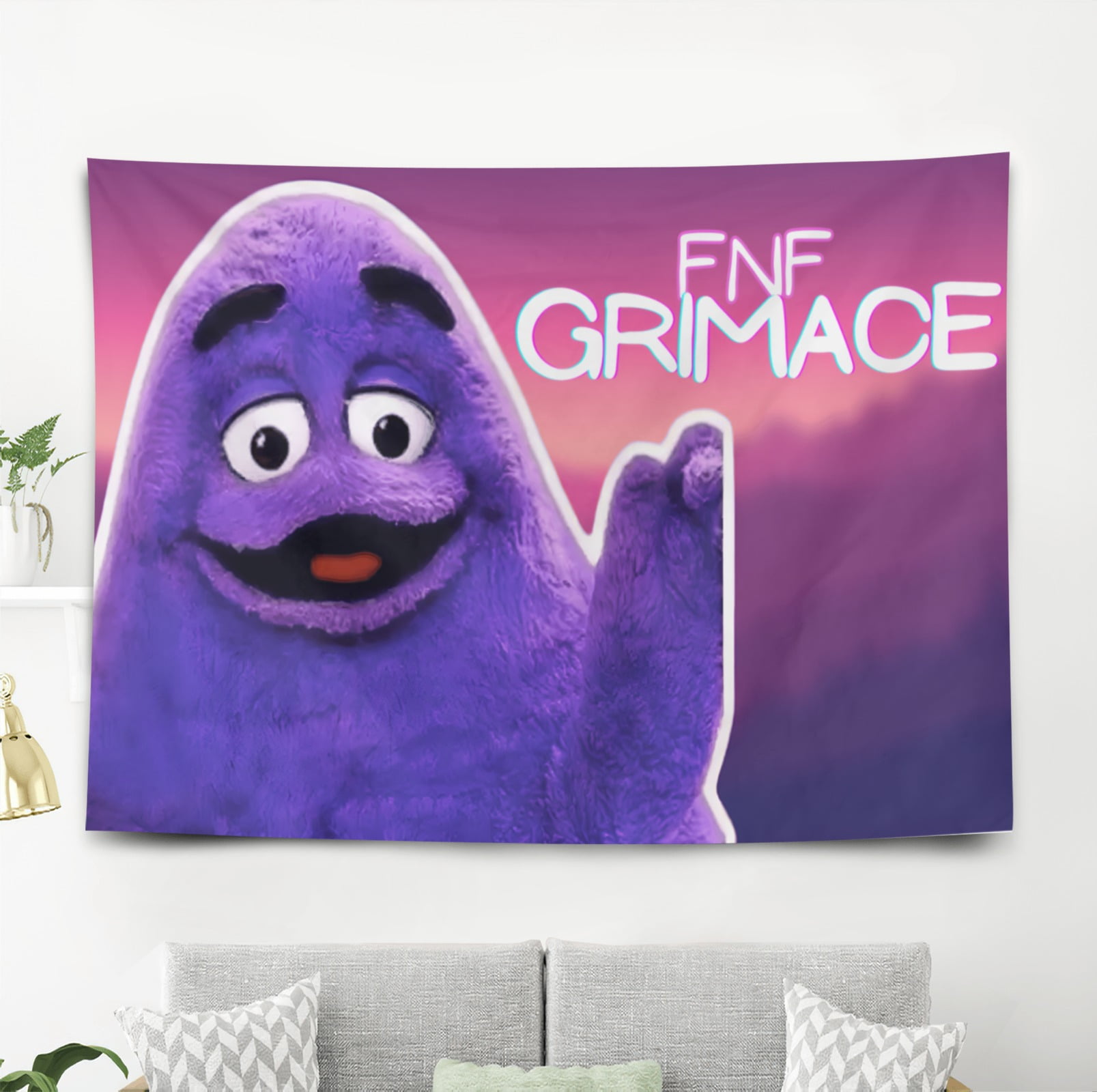 Grimace-Theme Anti-pilling Tapestry Gift Wall Hanging Backdrop for Room ...