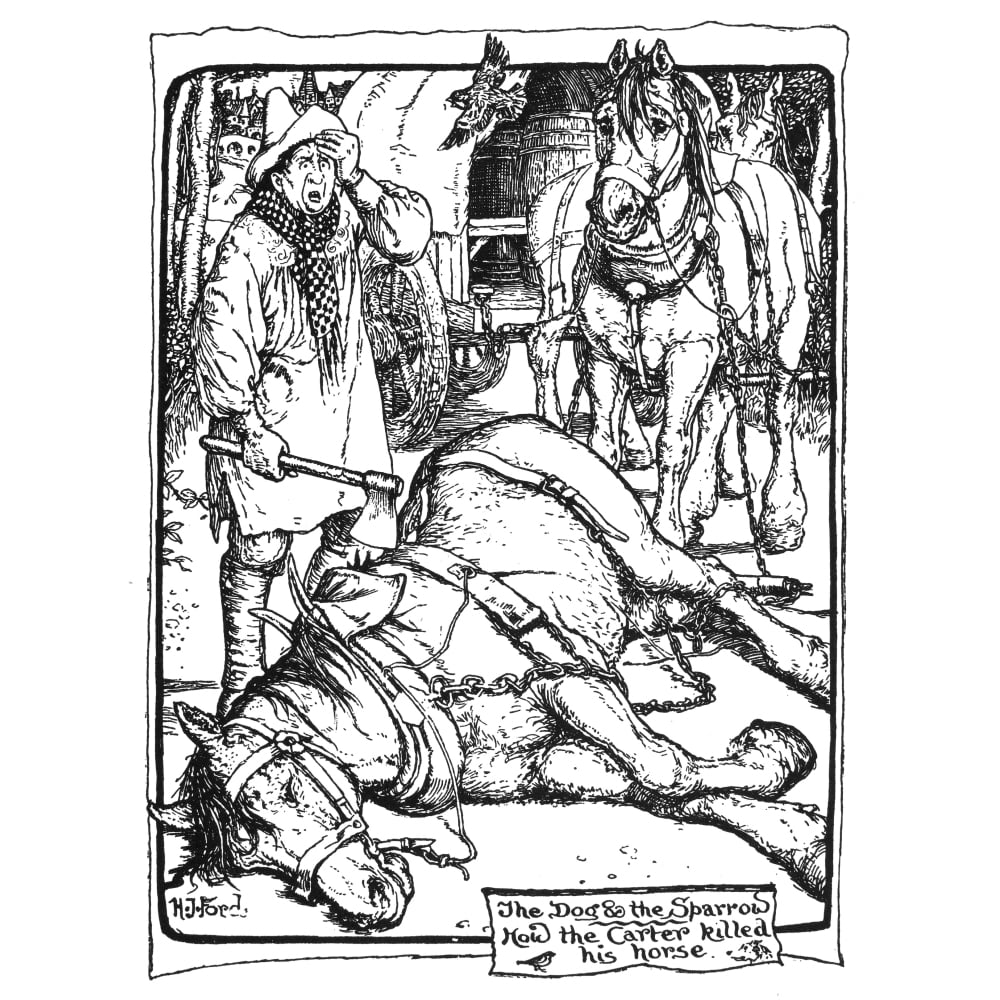 Grimm Dog And The Sparrow. Ndrawing By Henry J. Ford For 'The Dog And ...