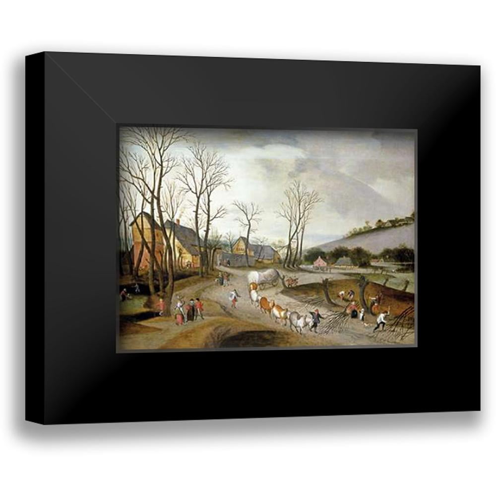 Grimmer, Abel 14x11 Black Modern Framed Museum Art Print Titled - Winter Landscape with Wagon ...