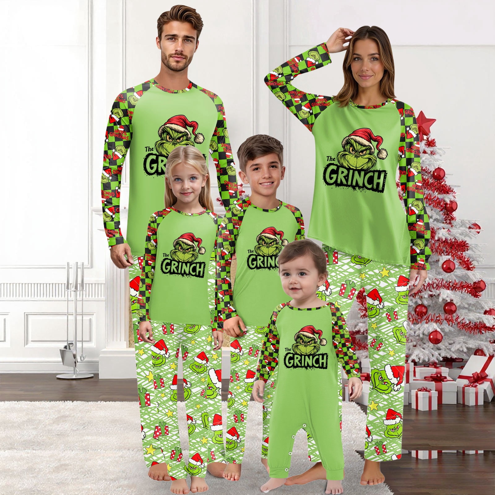 Grin Monster Pajamas Matching Sets - Family Xmas Hooded Zippered ...