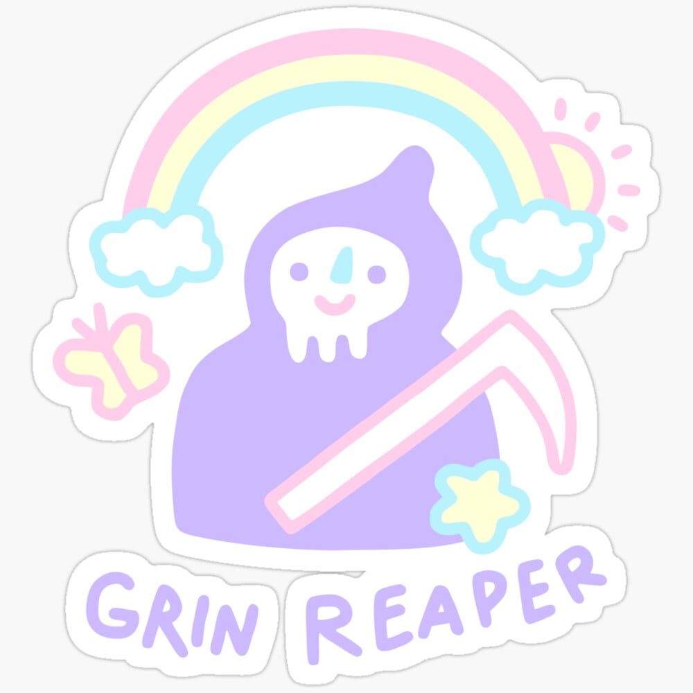 Grin Reaper Sticker Phone Decal Water Bottle Stickers Car Decals ...