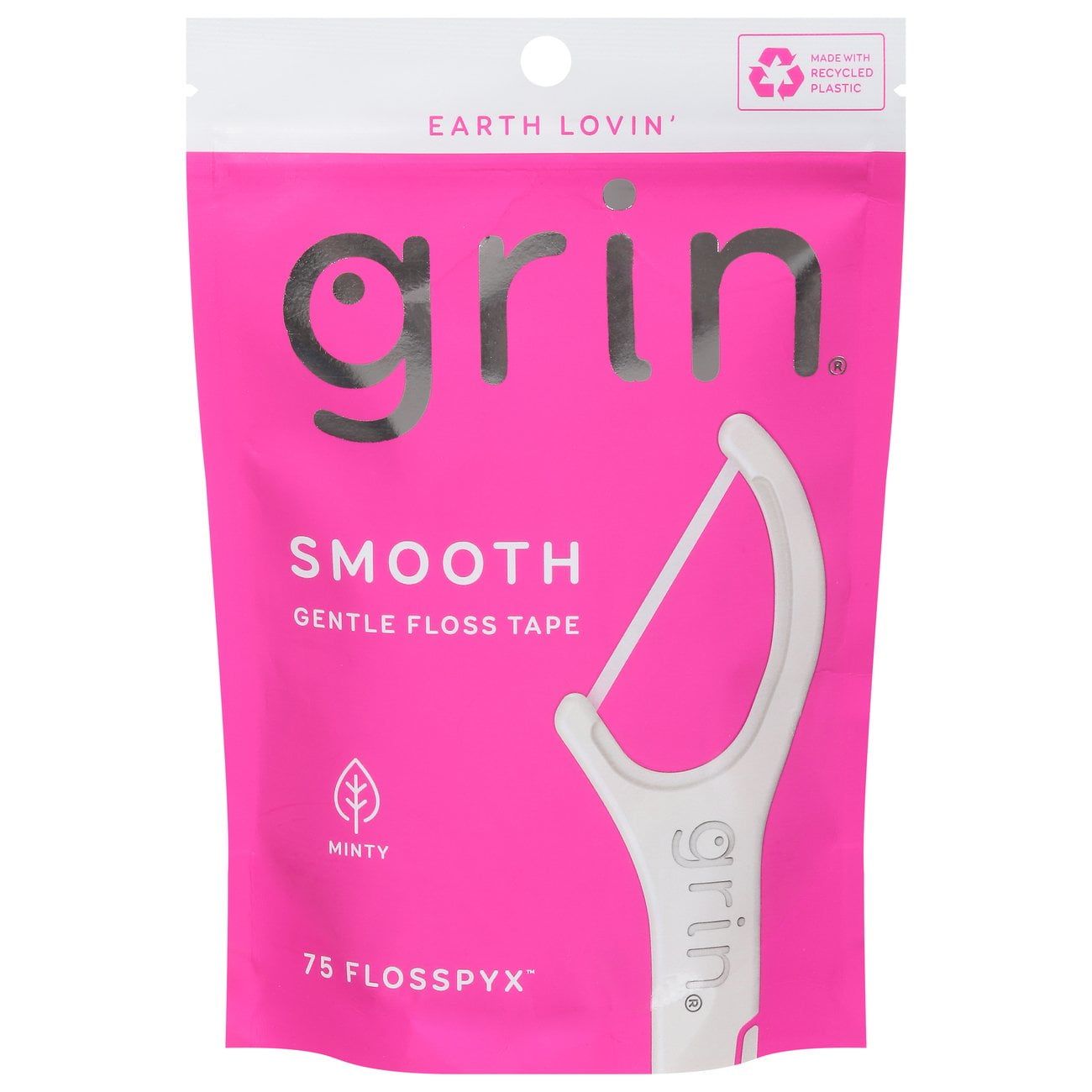 Grin Smooth Gentle Floss Tape Flosspyx - Minty - 75 ct (Packaging May ...