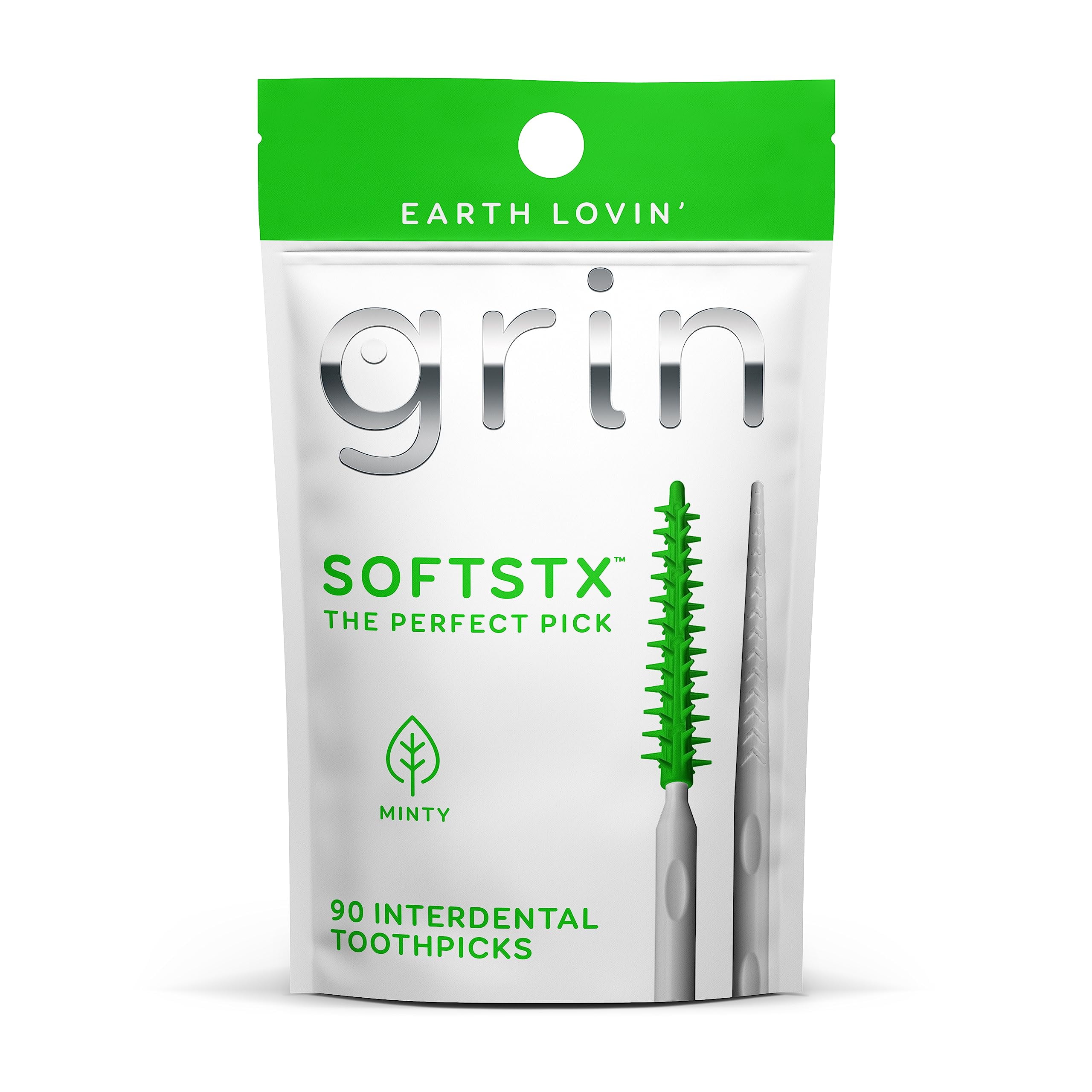 Grin Softstx, Gentle Dental Picks, 90 Count, Soft Flexible Bristles ...