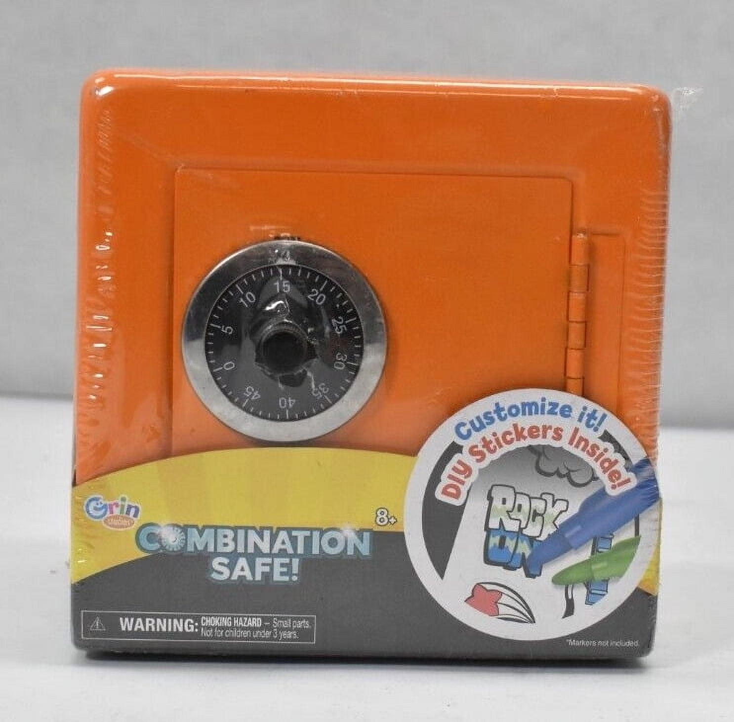 Grin Studios Combination Safe Kids Metal Storage Box Container Orange ITM0013131 - Walmart.com