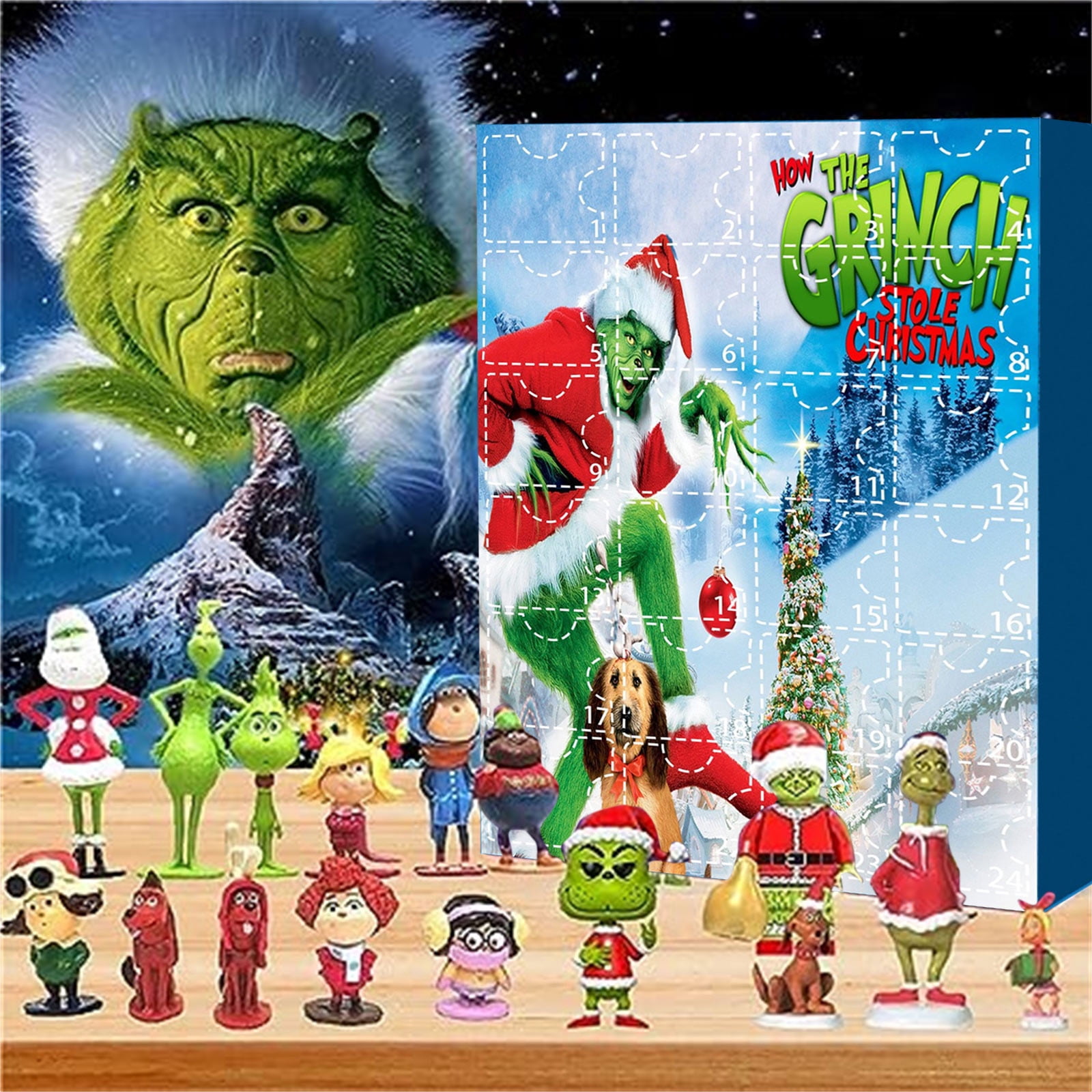 Grin-ch Advent Calendar Contains 24 Gifts, Christmas Cute Figures Doll ...