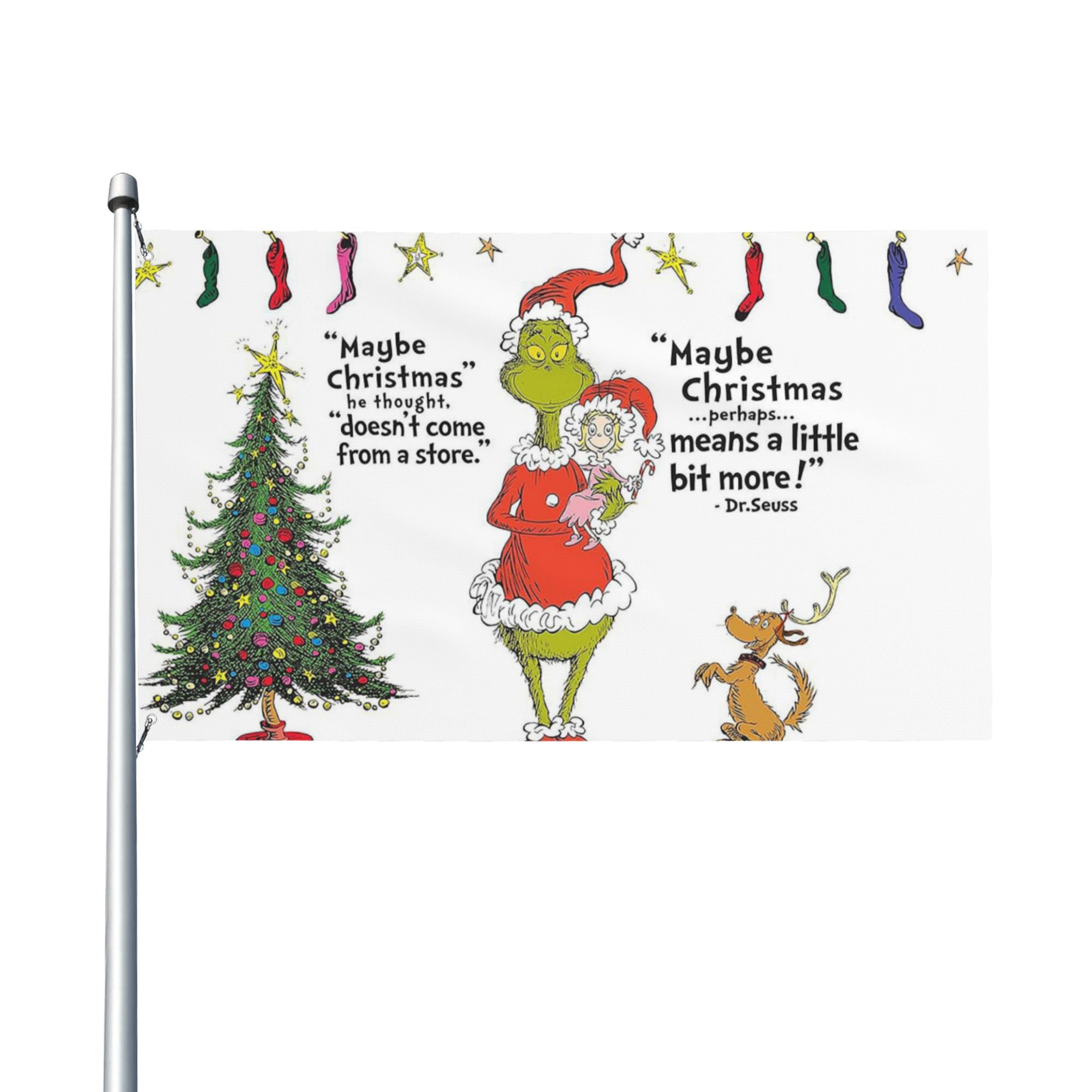 Grin-ch Funny 3x5FT Flag Garden Flags Courtyard Outdoor Decor Banner ...