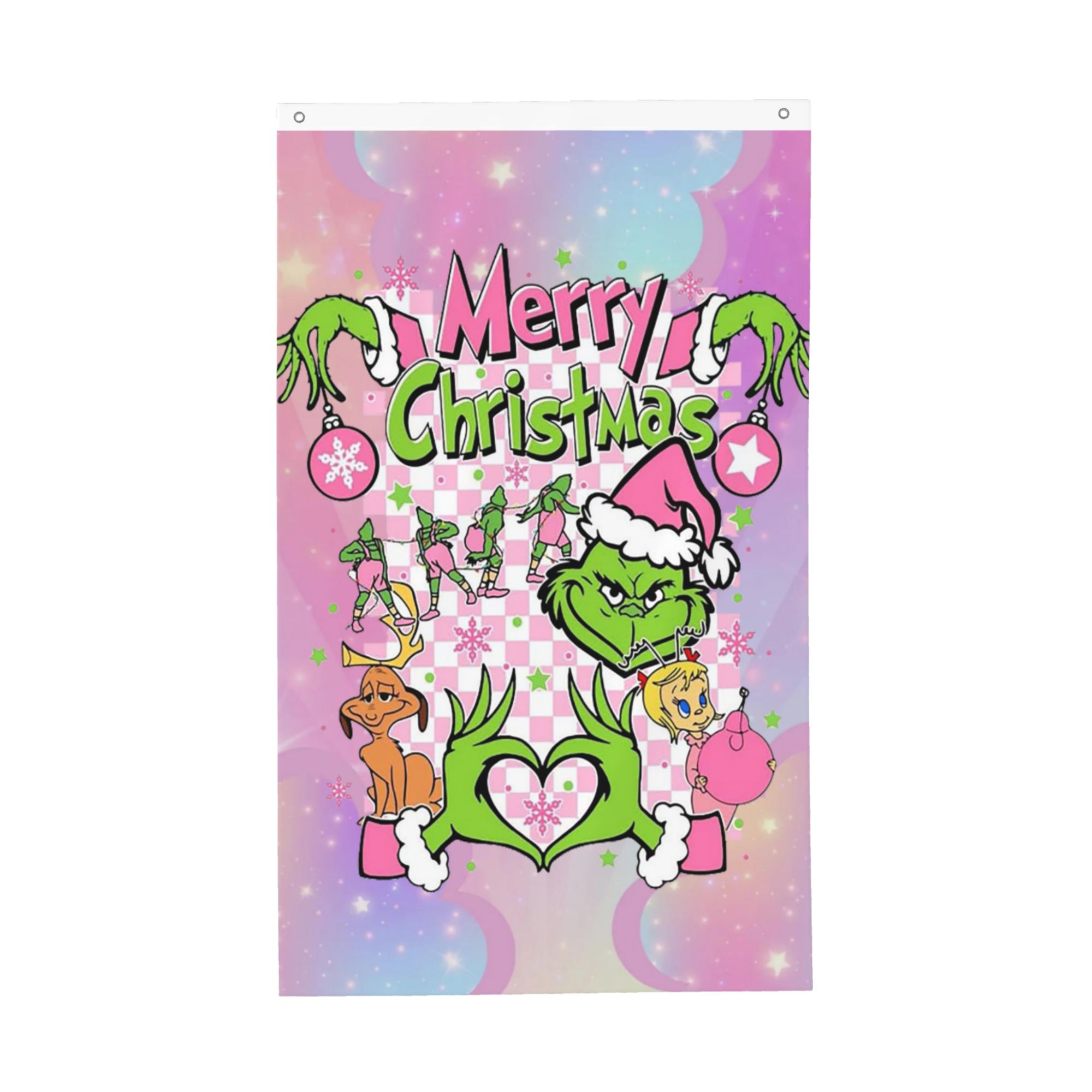 Grin-ch Pink 3x5FT Flag Garden Flags Vertical Double Sized Yard Outdoor ...