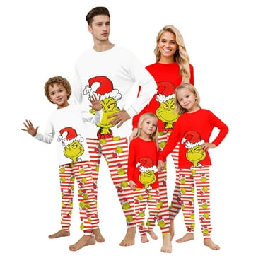 Family Pajamas Matching Set, Christmas Griinch Print Cute Family 2 ...