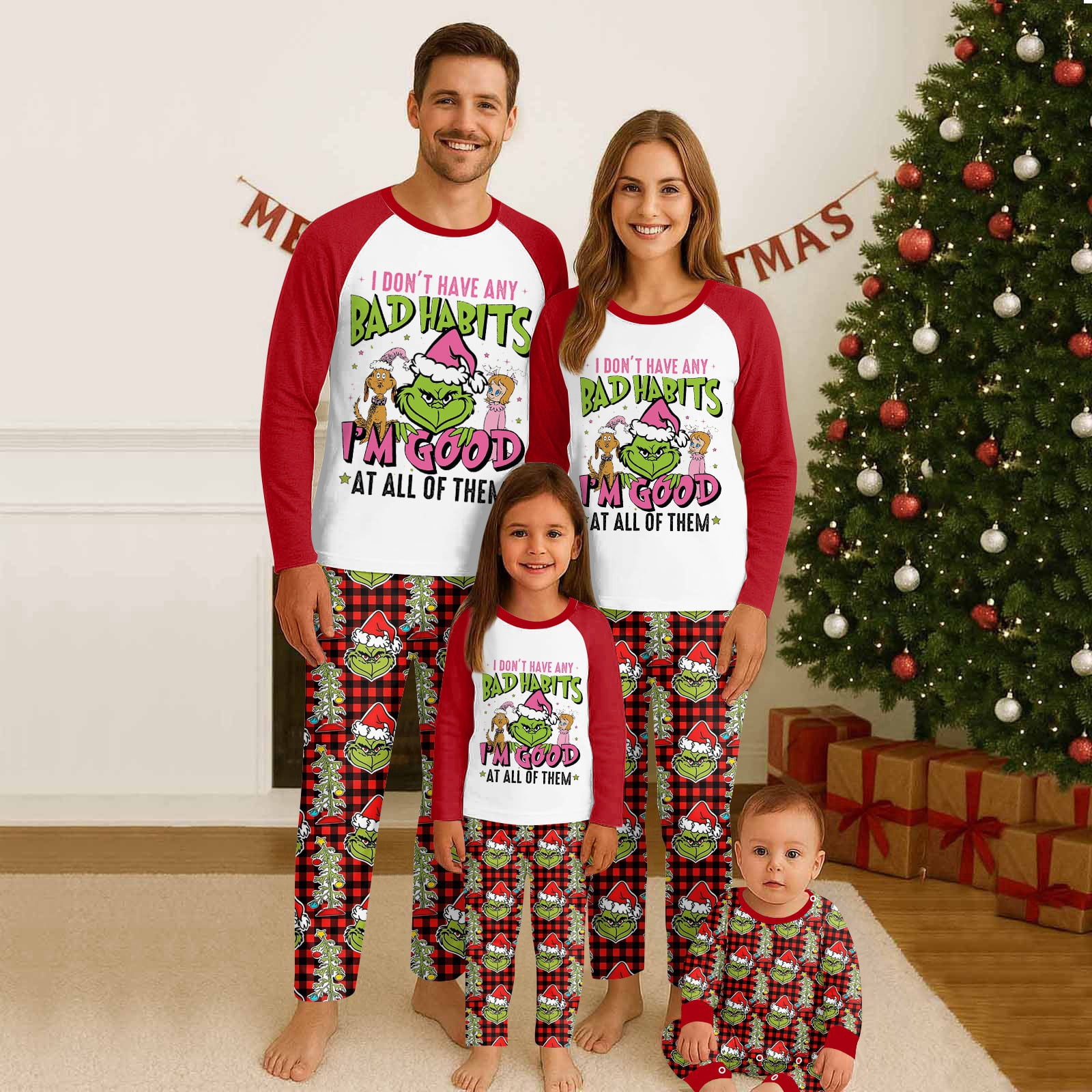 Grinc-h Family Pajamas Set Christmas Costume - Pjs 2-Piece Matching ...
