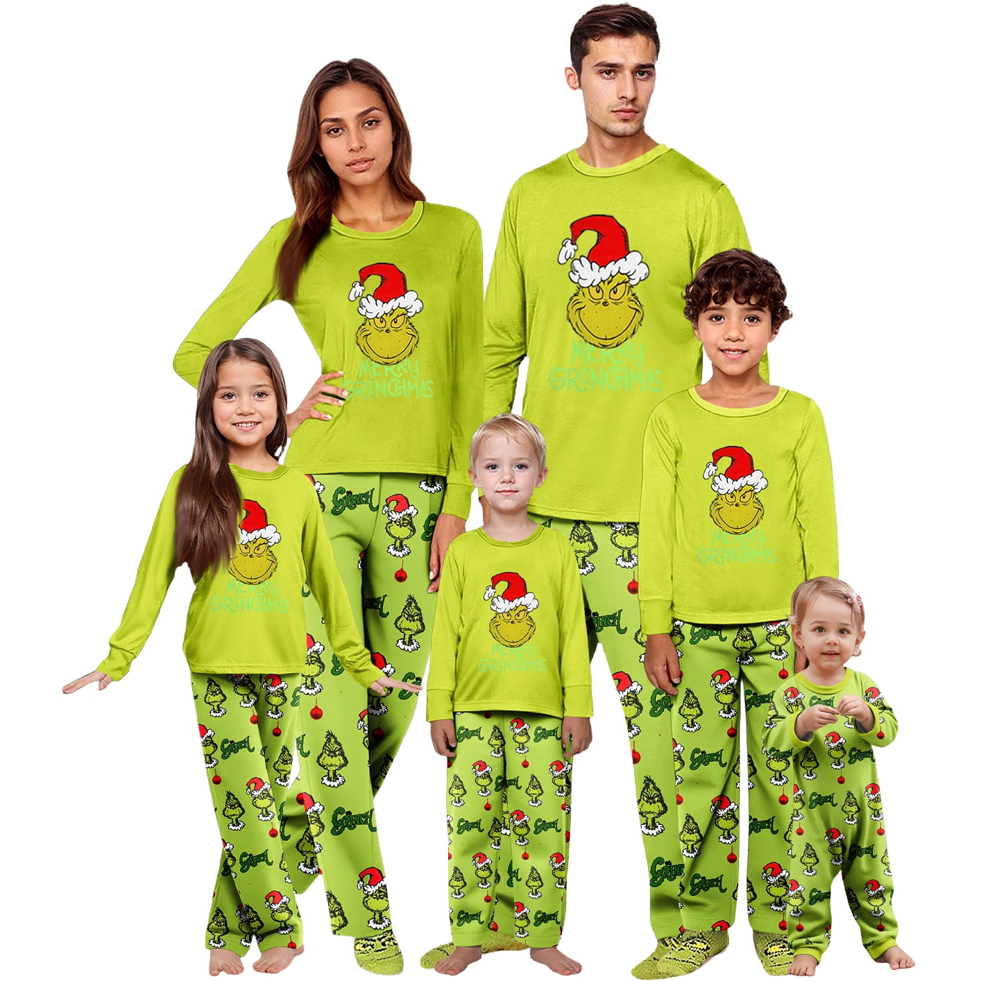 Grincch Matching Family Christmas Pajamas – Holiday Family PJs Matching ...