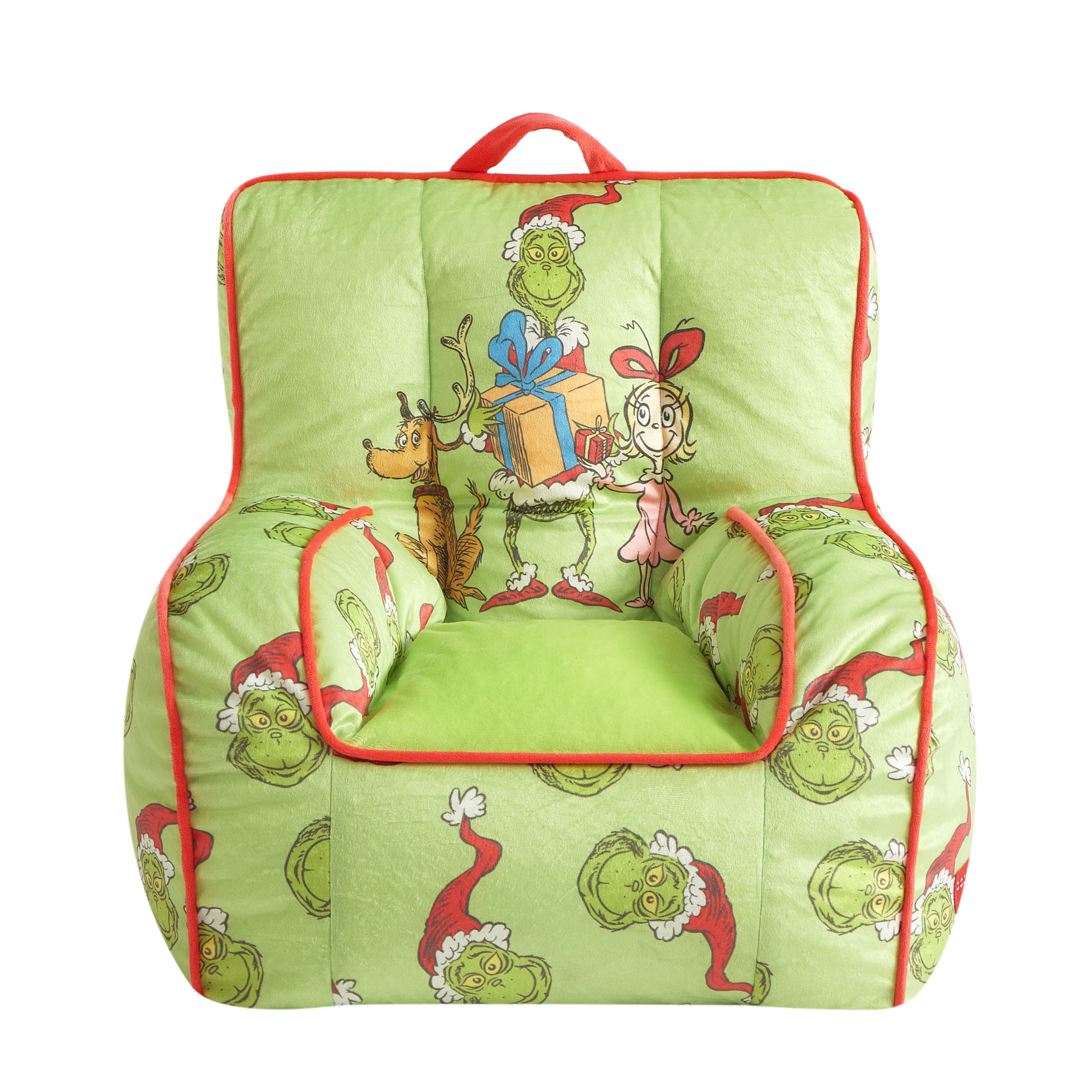 Grinch 18" Toddler Square Beanbag Chair, Green - Walmart.com