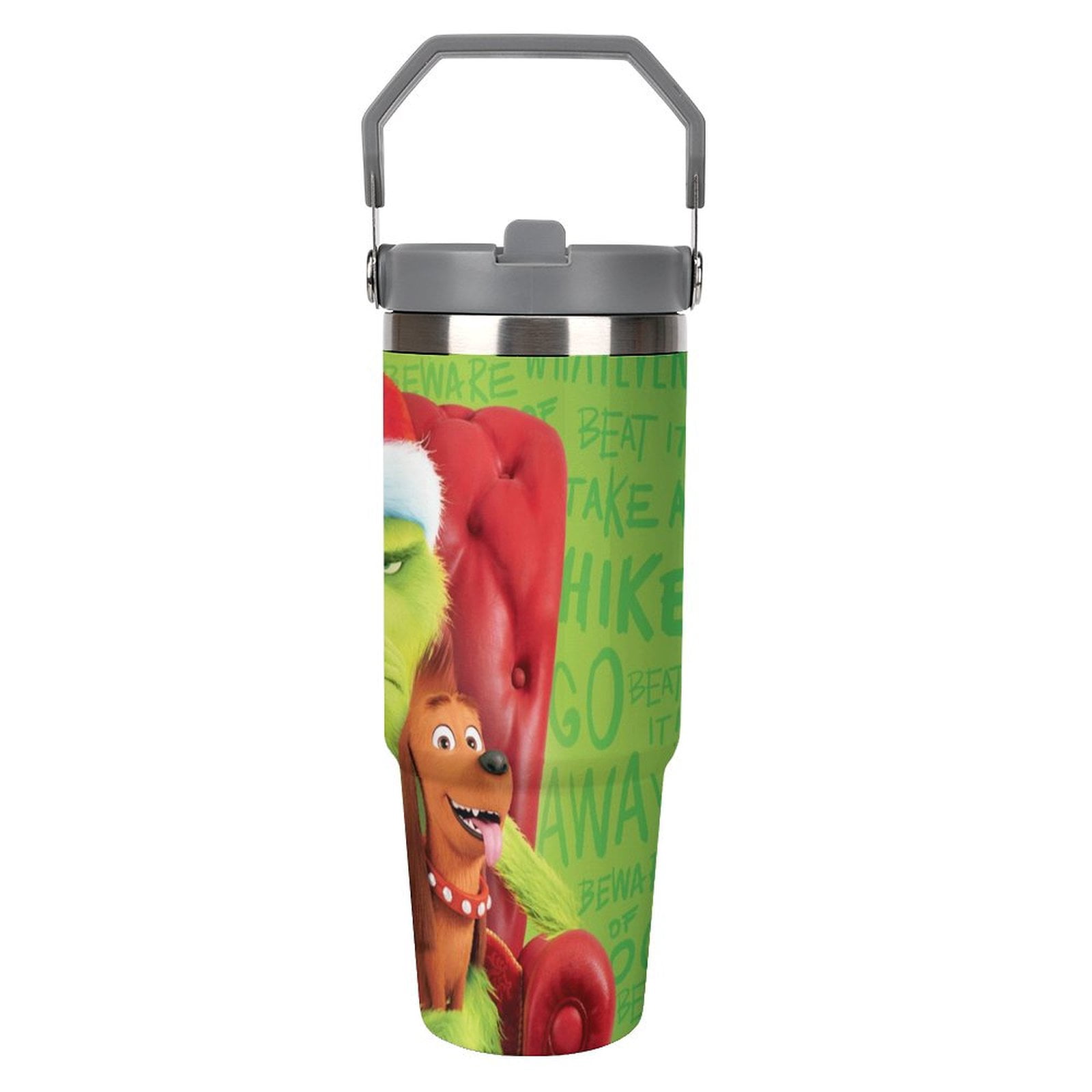 Grinch 30 Oz Tumbler With Handle And Straw, Stainless Steel Vacuum ...