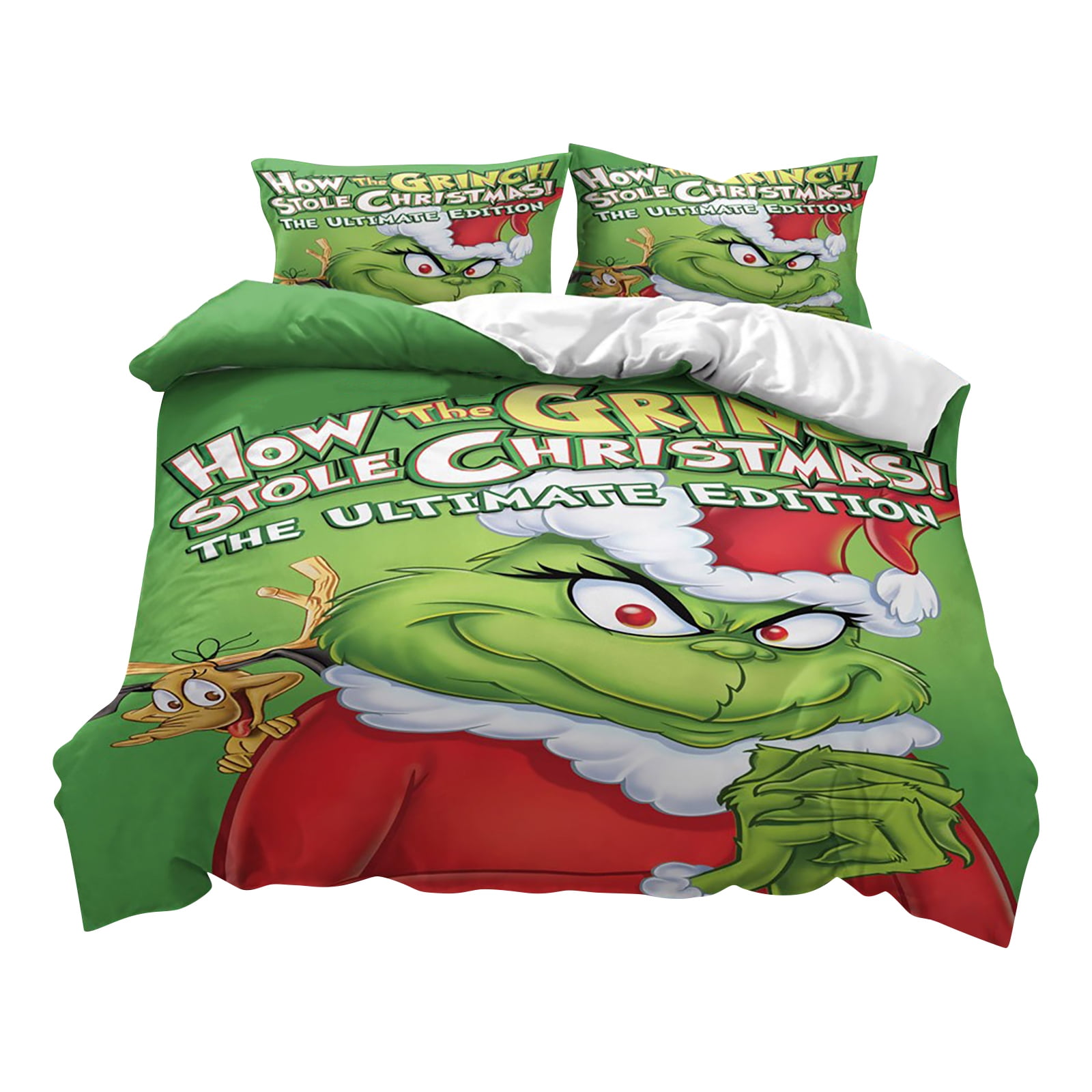 Grinch 3D Printed Bedding And Duvet Cover Set, Includes 1 Duvet Cover ...